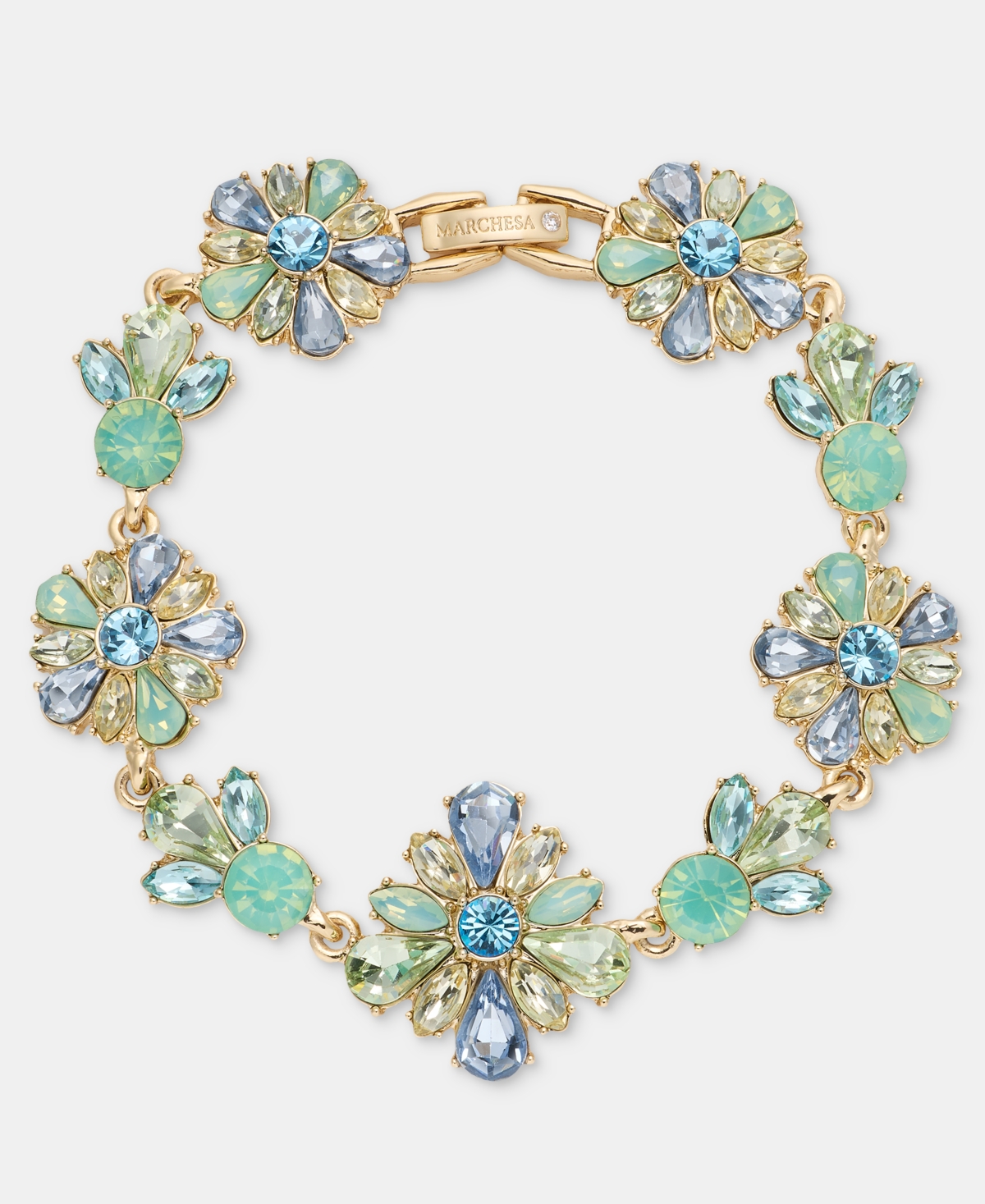 Click here for Marchesa Crystal Cluster Flower Flex Bracelet - Na... prices