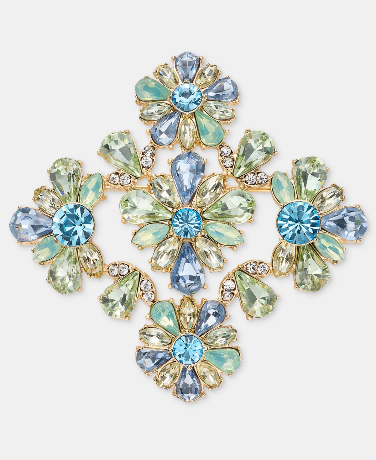 Click here for Marchesa Crystal Cluster Flower Pin - Navy prices