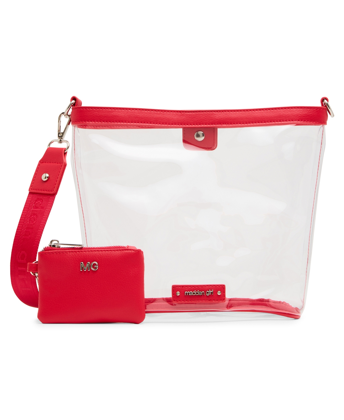 Click here for Madden Girl Cleo Clear Vinyl Bucket Crossbody Bag... prices