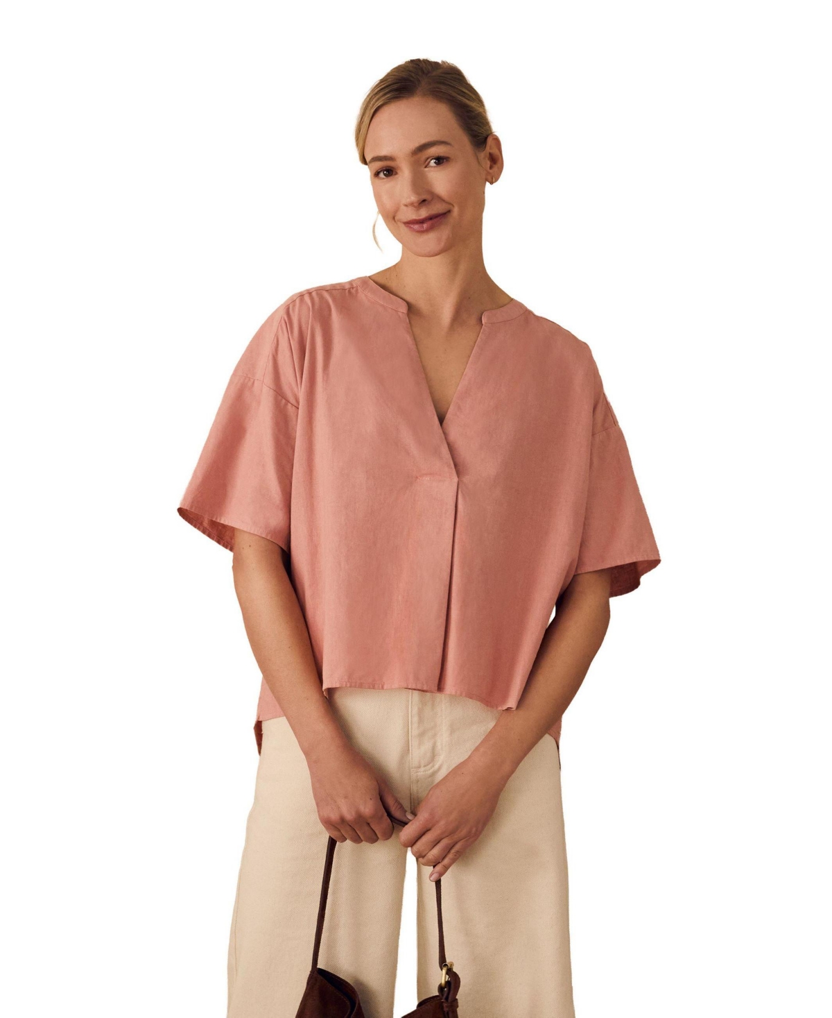 Click here for Celtic & Co. Womens Short Sleeve V-Neck Dipped Hem... prices