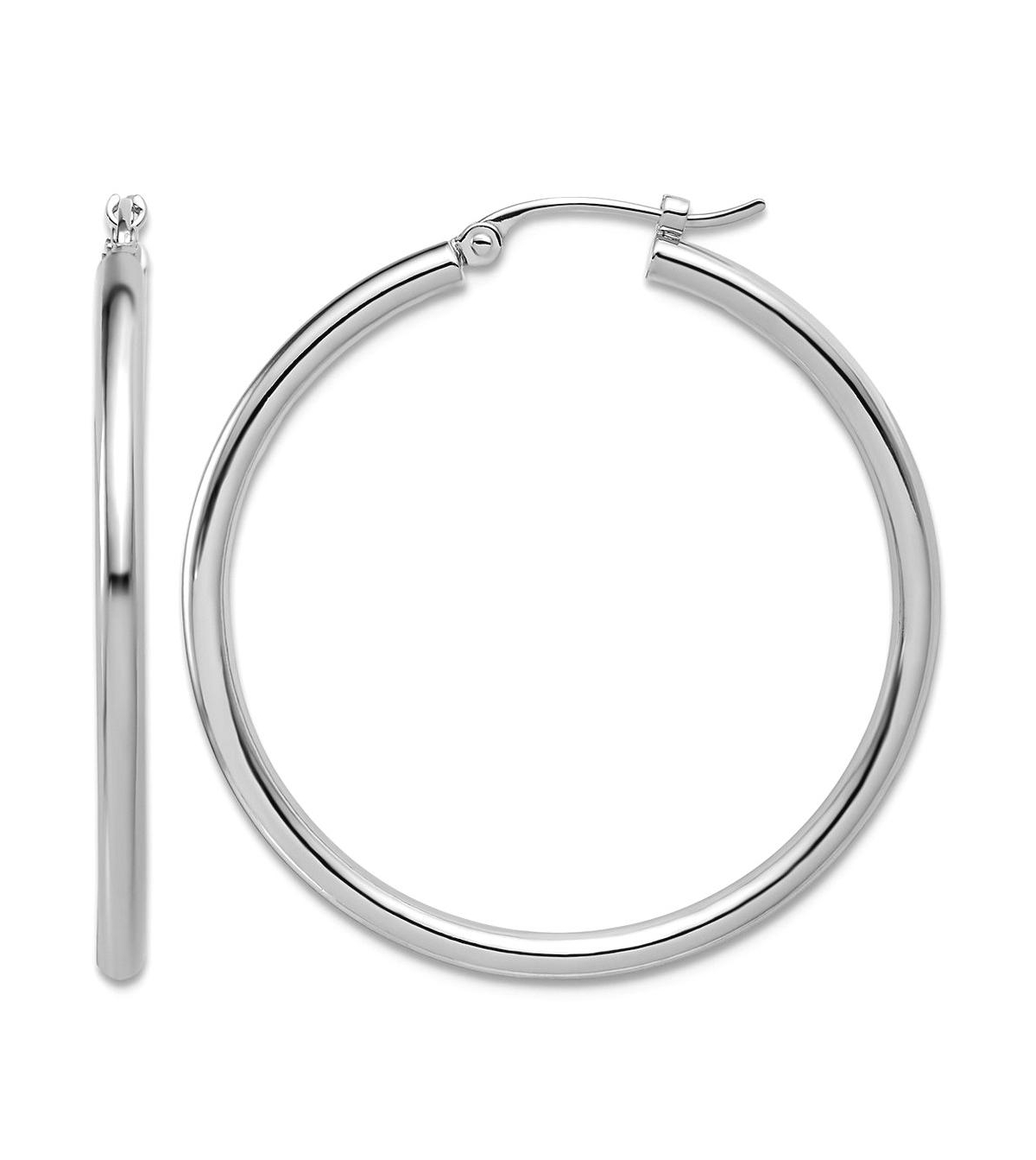 Click here for Curata Jewelry Solid 950 Platinum Classic Hoop Ear... prices