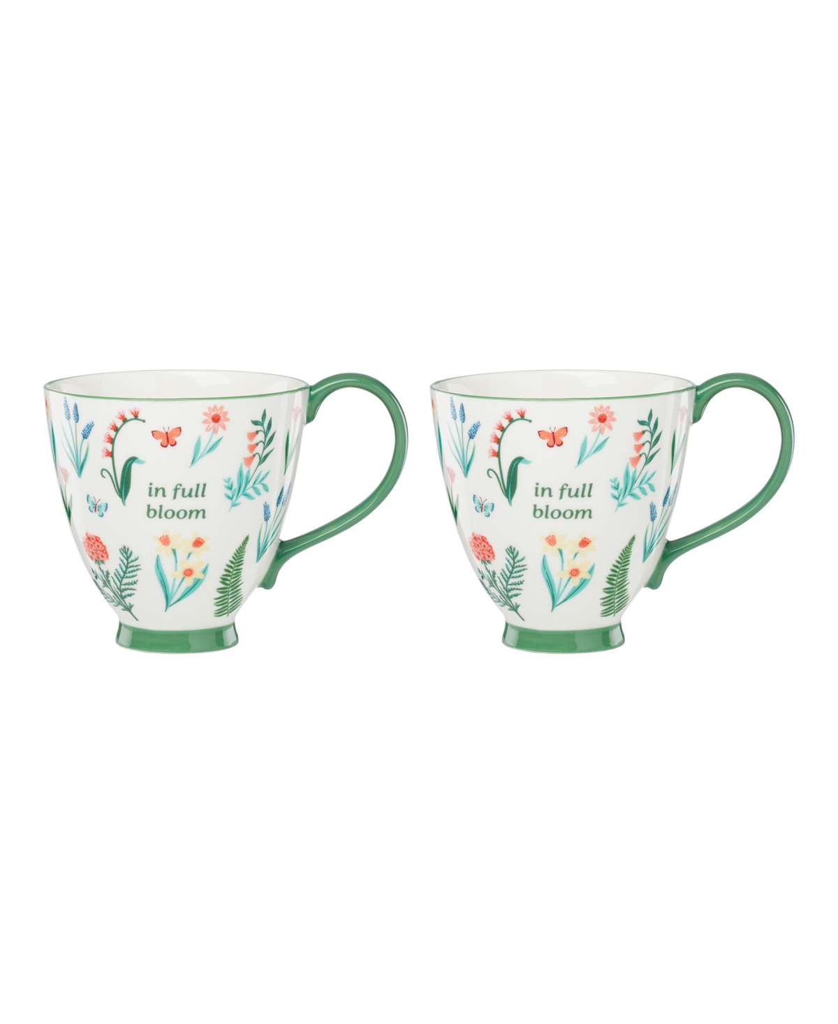 Click here for Oneida First Blooms Green Mugs  Set of 2 - Green prices