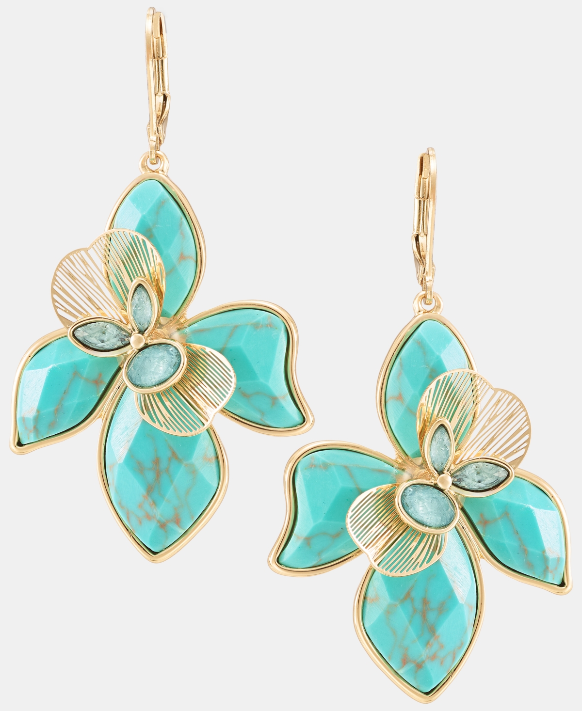 Click here for lonna & lilly Gold-Tone Faux Turquoise Large Flowe... prices