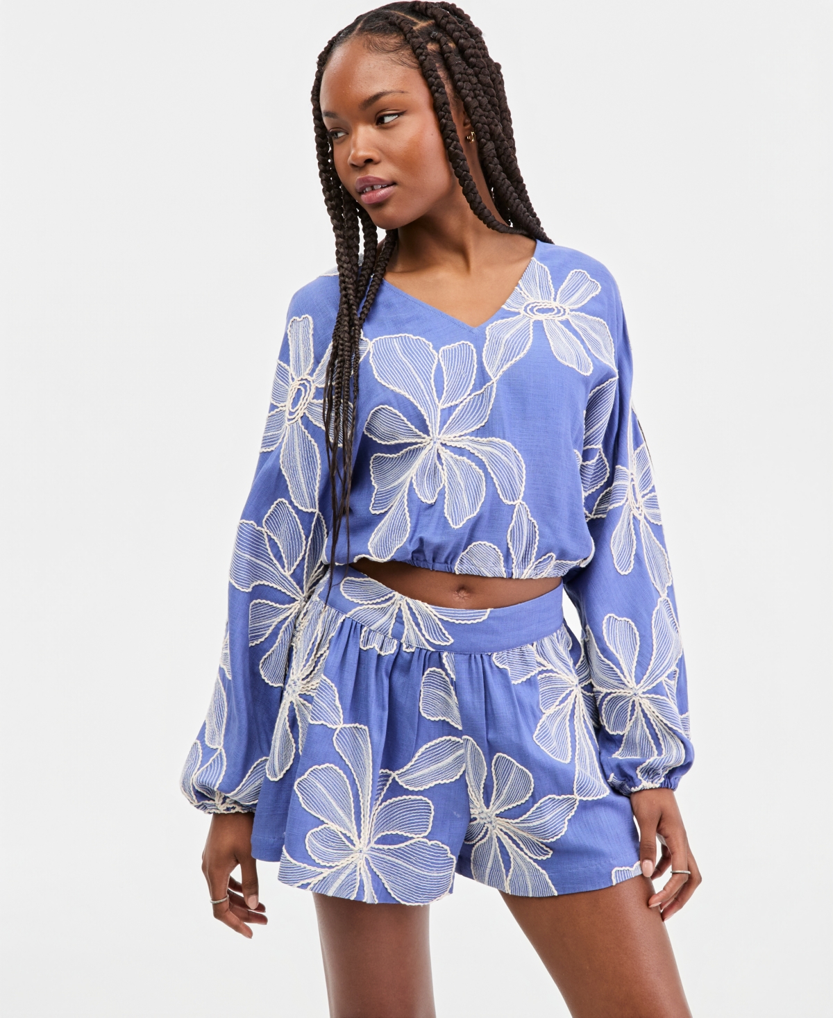 Click here for Guess Womens Dessi Embroidered Dolman-Sleeve Top -... prices