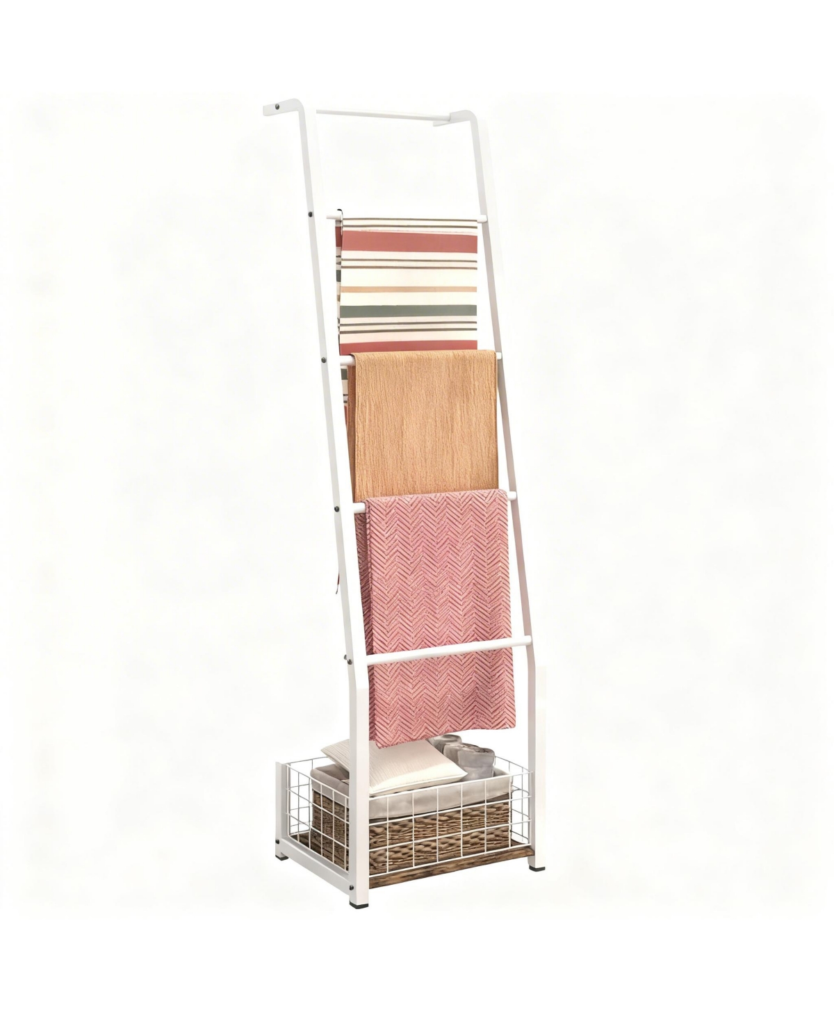 Click here for Yigii Rustic 5-Tier Blanket Ladder with Basket for... prices