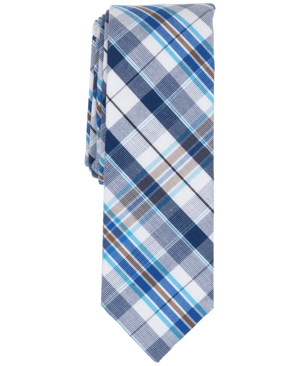 Click here for Penguin Mens Wolk Plaid Skinny Tie - Navy prices