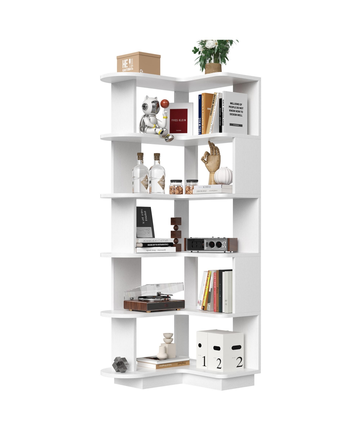 Click here for Rainsken 5-Tier Corner Bookshelf - L-Shaped Freest... prices