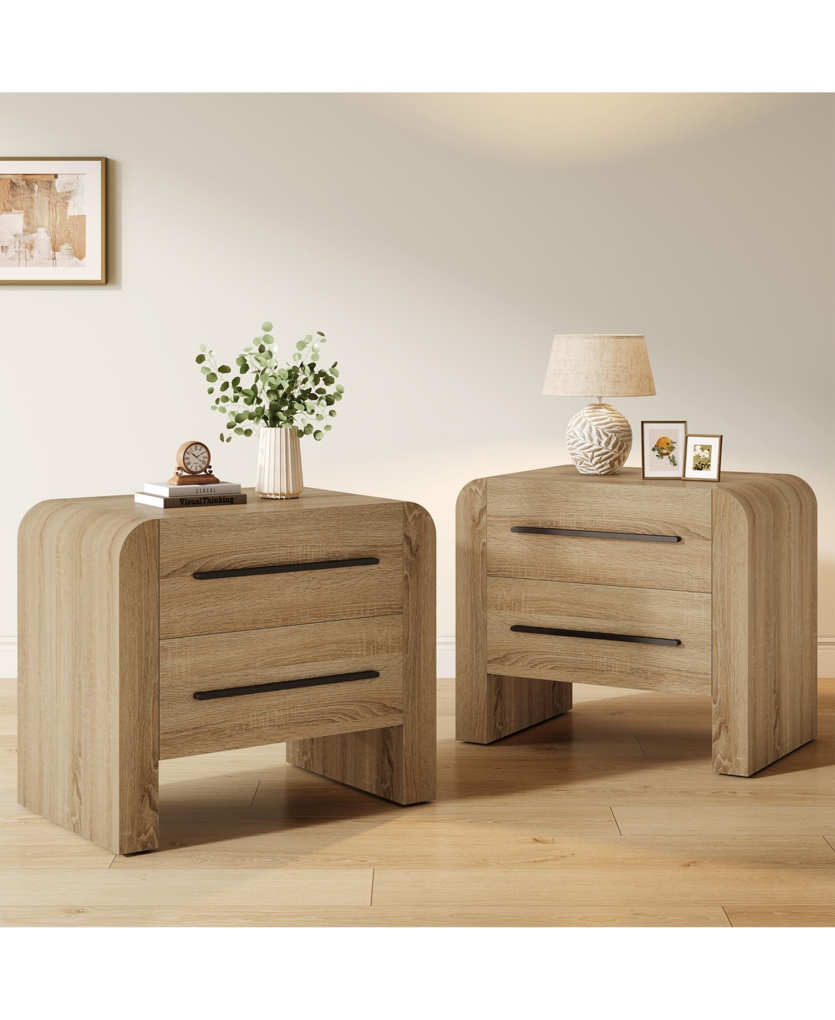 Click here for Tribesigns Nightstand with 2 Drawers Set of 2  27.... prices