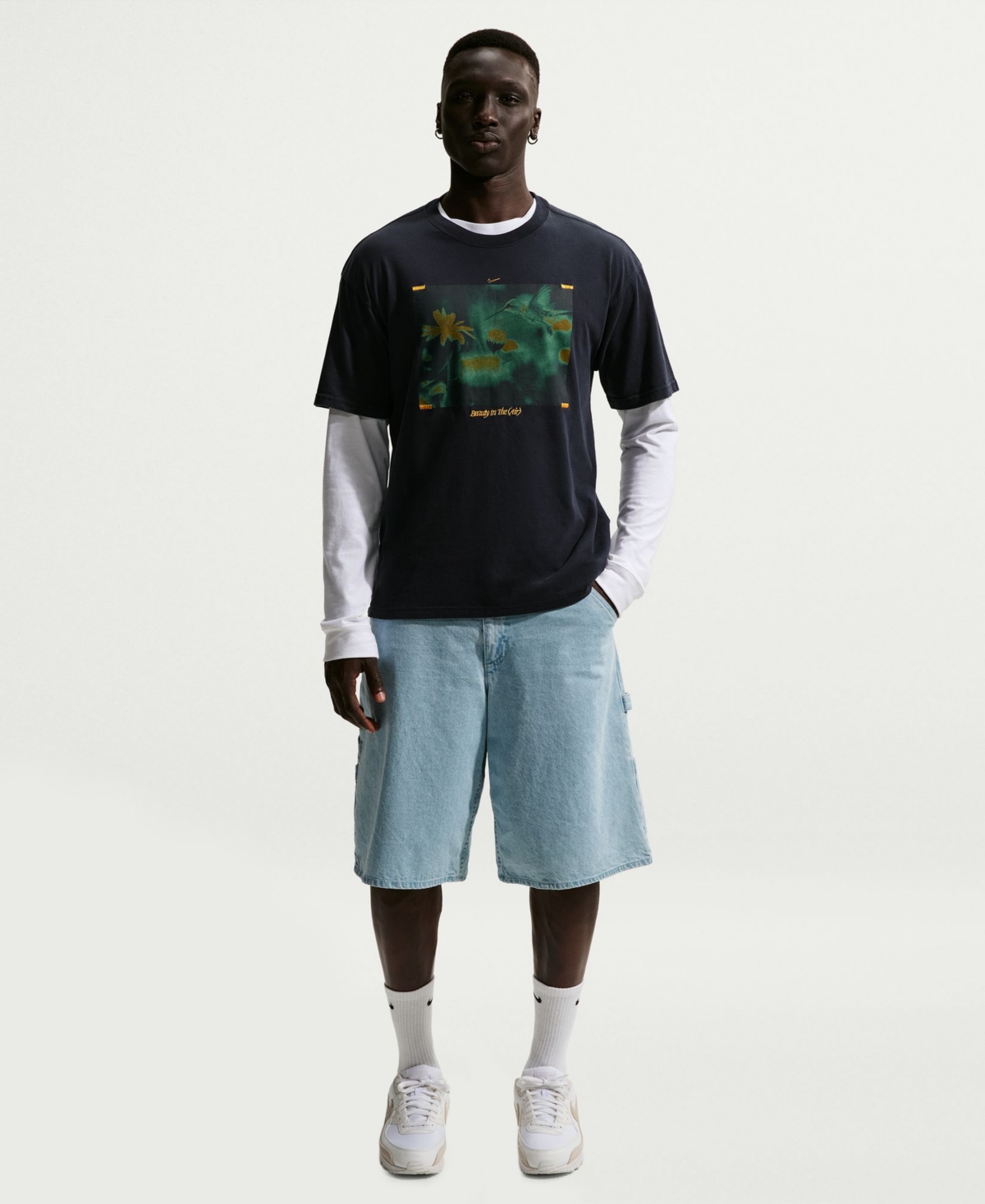 Click here for Nike Mens Sportswear Loose-Fit T-Shirt - Dark Obsi... prices