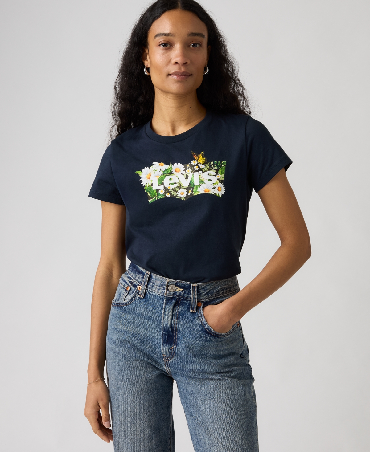 Click here for Levis Womens Perfect Graphic Logo Cotton T-shirt -... prices