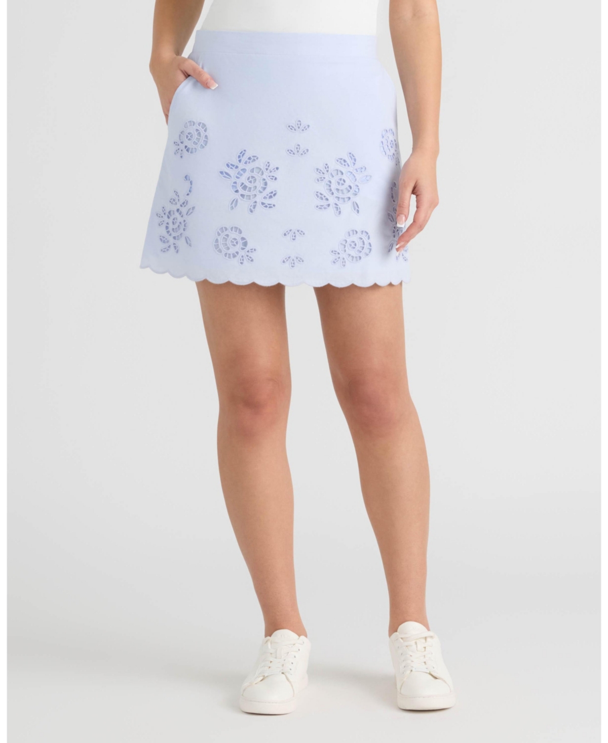 Click here for Nvlt Womens Eyelet Mini Skirt - Cloud blue prices