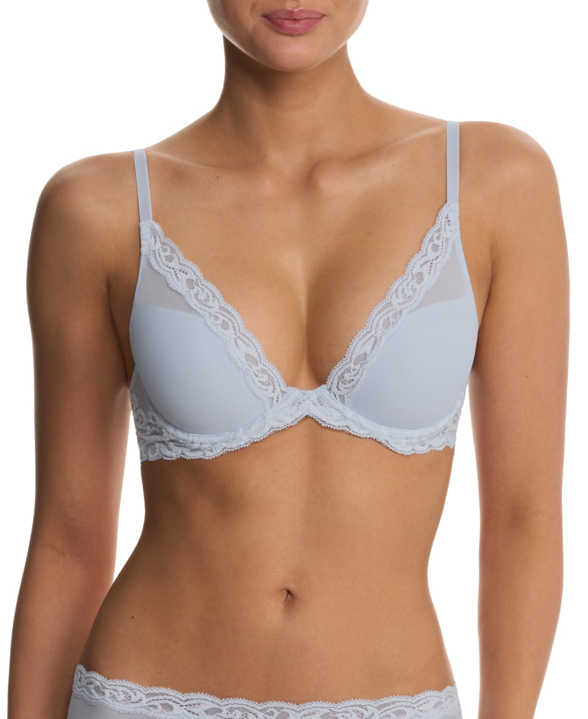 Click here for Natori Womens Feathers Lace Contour Underwire Plun... prices