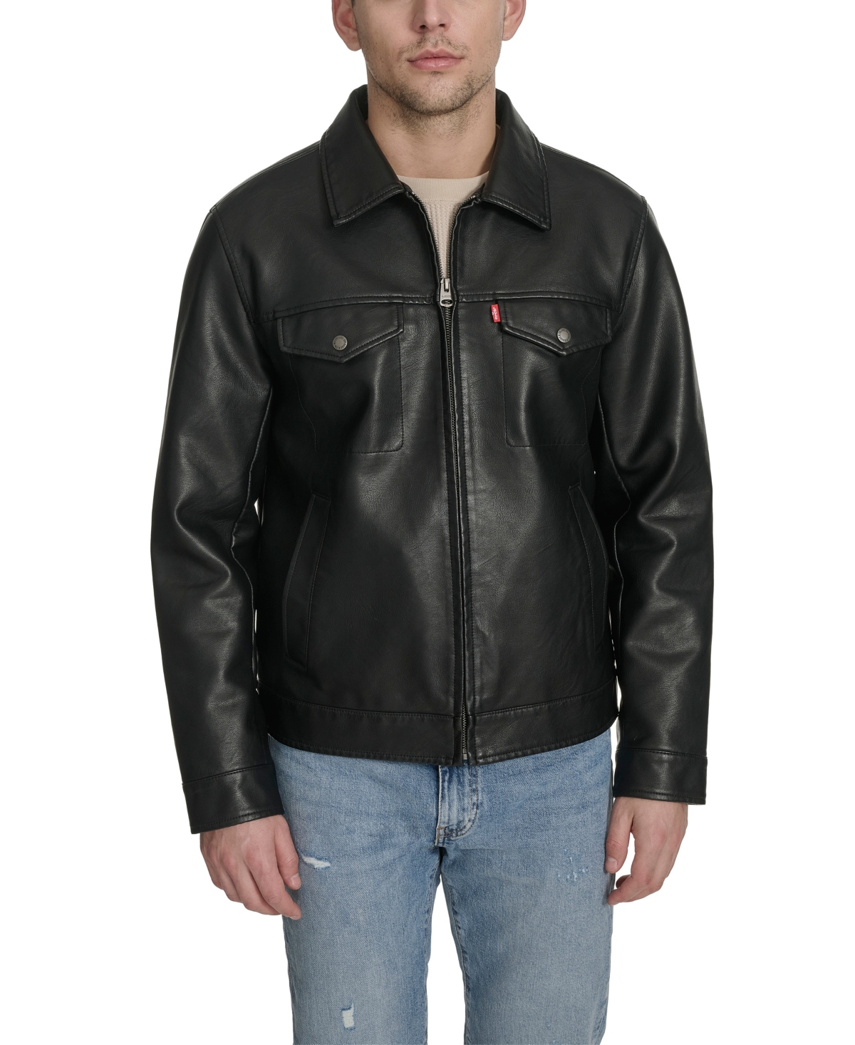 Click here for Levis Mens Classic-Fit Trucker Jacket - Black prices