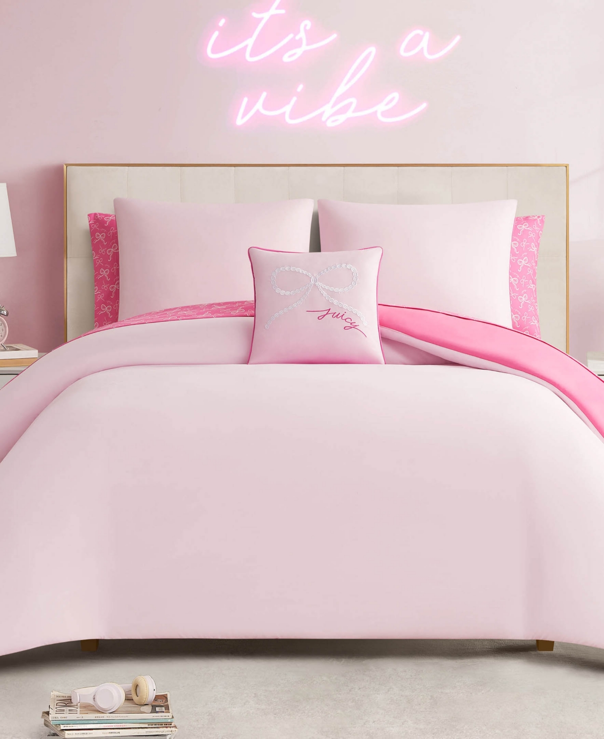 Click here for Juicy Couture Pearly Bows Reversible 8-Pc. Comfort... prices