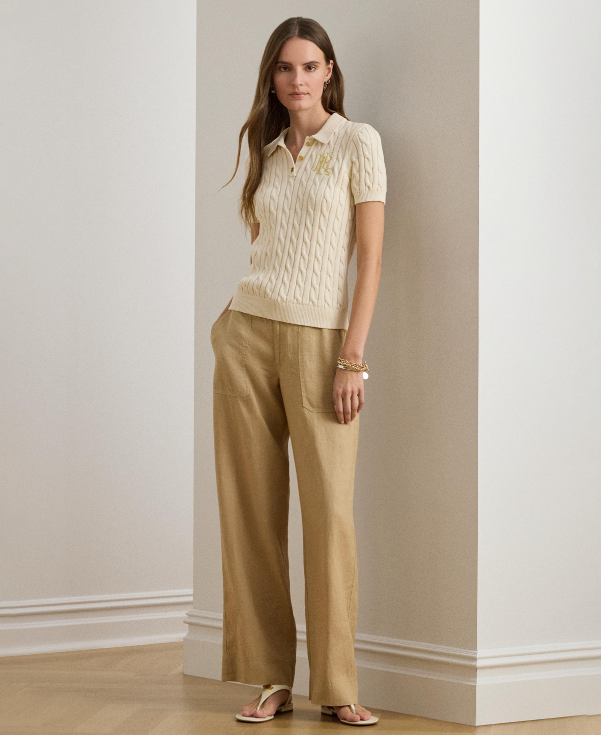 Click here for Lauren Ralph Lauren Wide-Leg 100 Linen Pants - Bir... prices