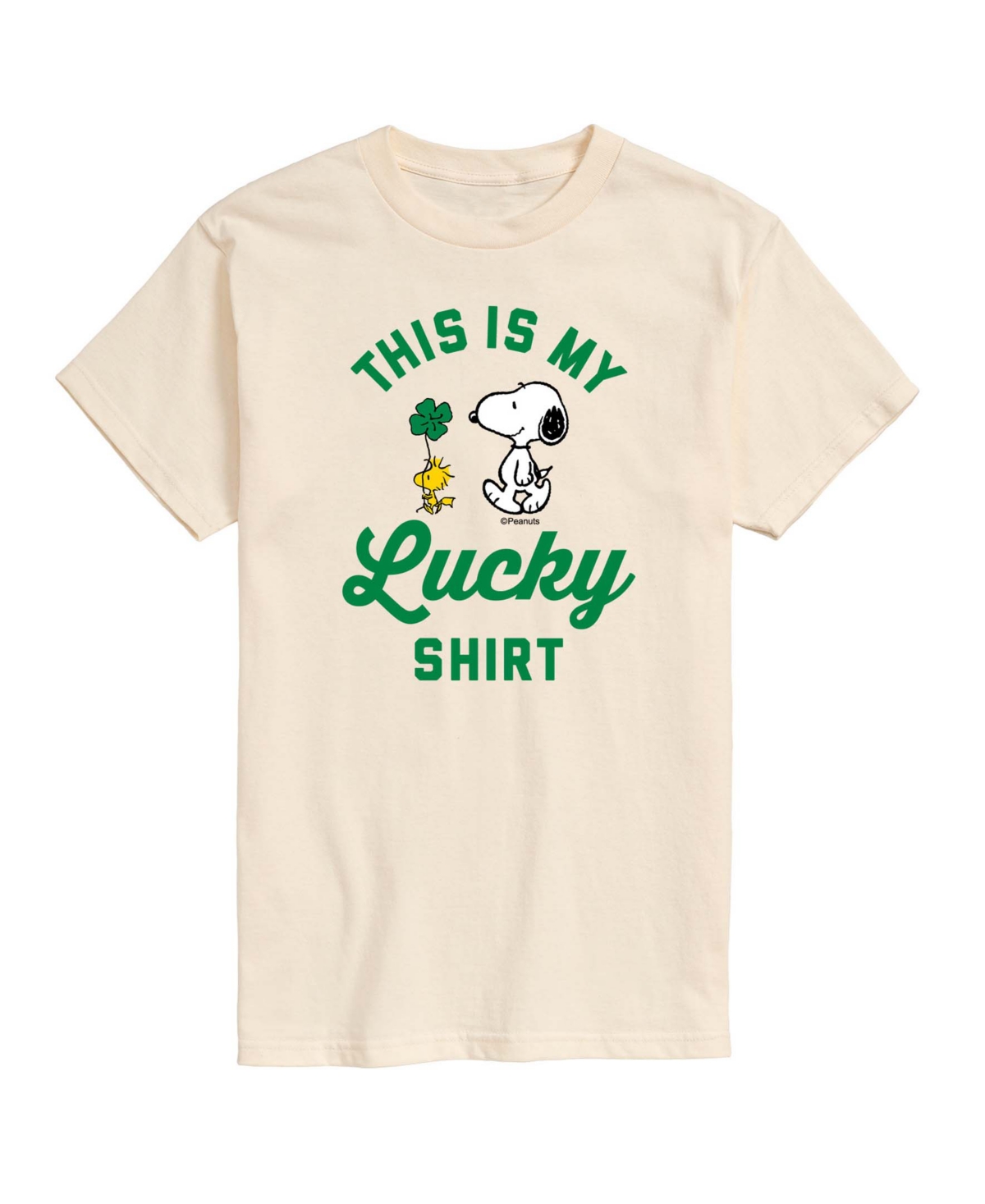 Click here for Mens Peanuts Lucky Shirt T-Shirt - Cream prices