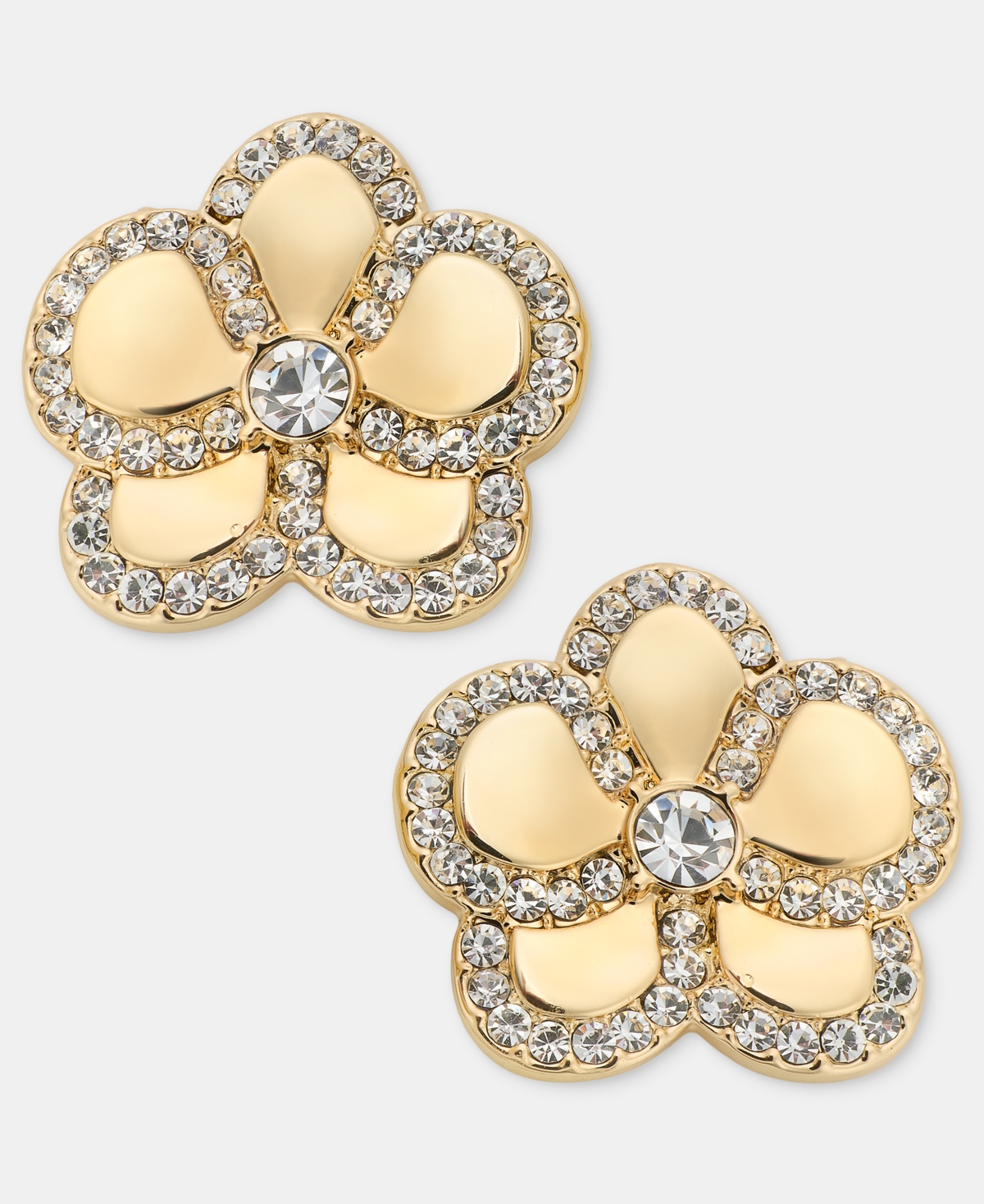 Click here for Karl Lagerfeld Paris Gold-Tone Pave Orchid Stud Ea... prices