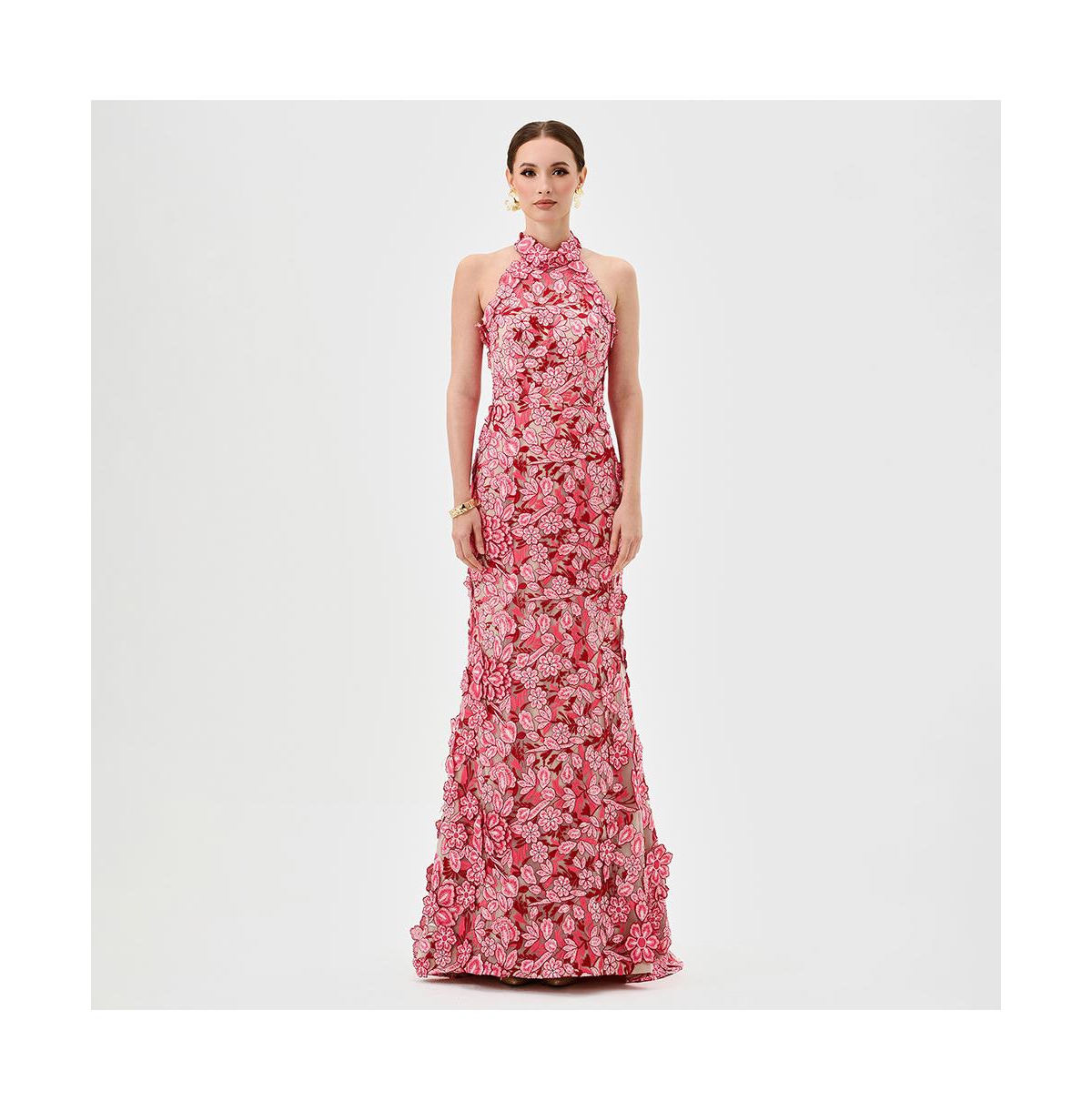 Click here for Bariano Womens Salome High Neck Gown - Pink prices