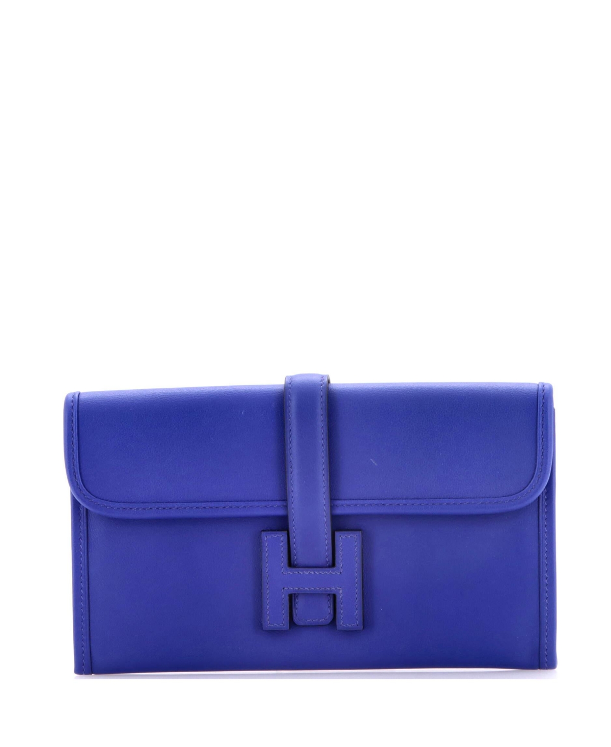 Click here for Pre-Owned HERMES Jige Duo Clutch Swift - Blue prices