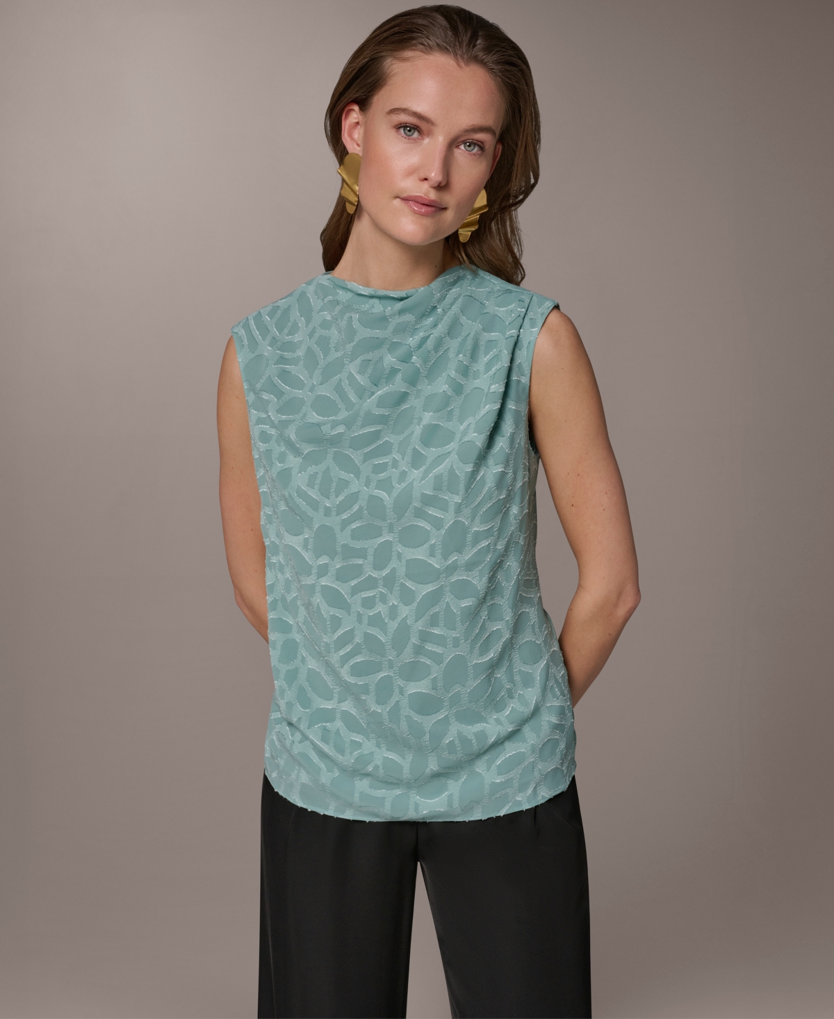 Click here for Donna Karan New York Womens Gathered Shoulder Blou... prices