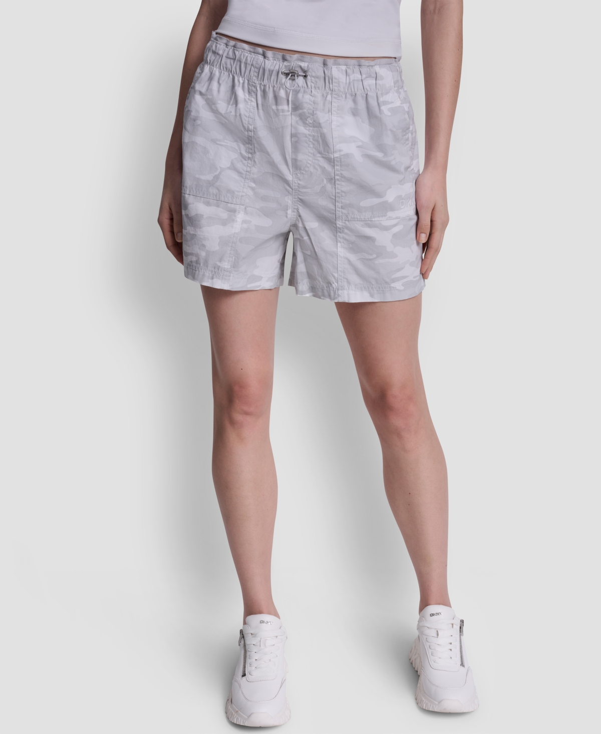 Click here for Dkny Sport Womens Mid-Rise Bungee Waist Shorts - C... prices