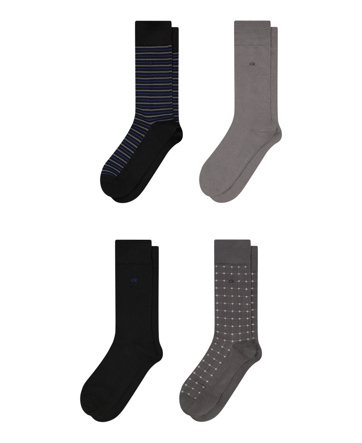 Click here for Calvin Klein Mens 4-Pack Assorted Crew Socks Set -... prices
