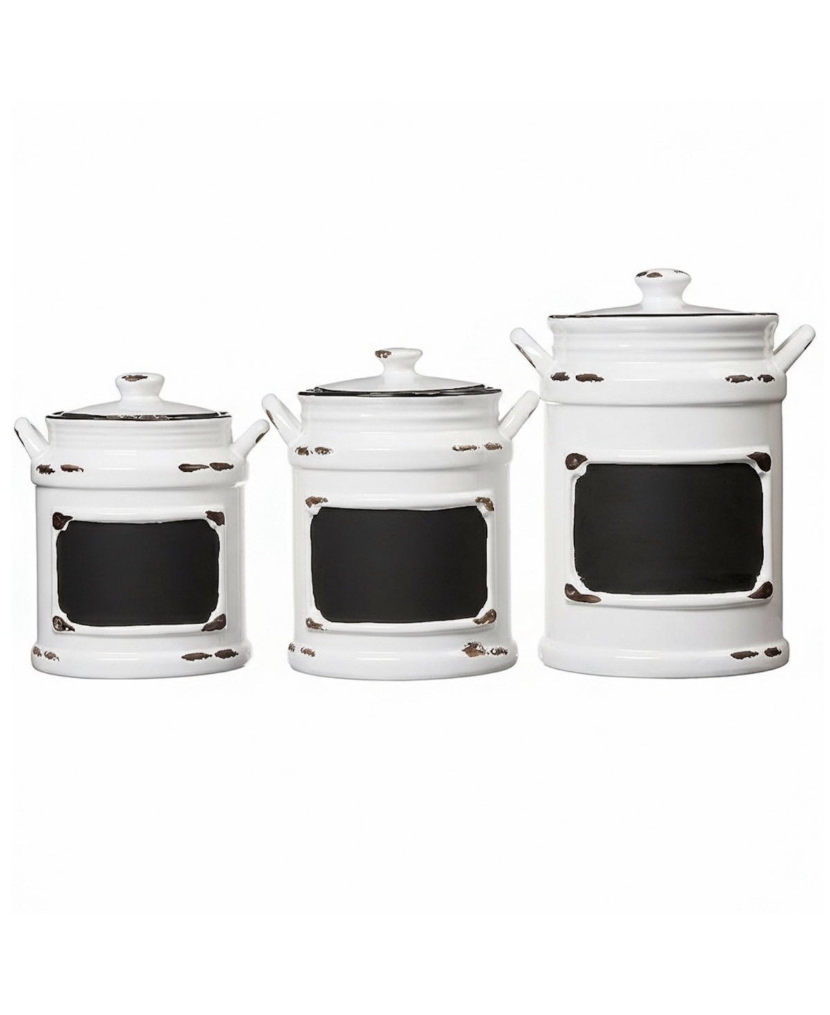 Click here for Jay Imports Vintage Black Canister  Set of 3 - Bla... prices