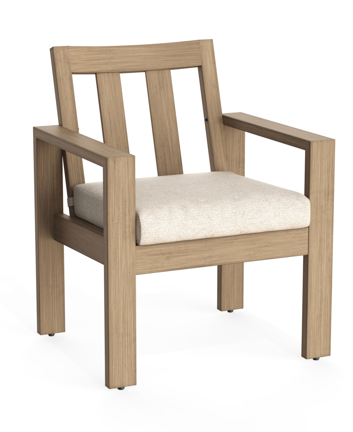 Mansfield 26.75 Aluminum Outdoor Dining Chair  Created for Macys - Light Brown  Cream