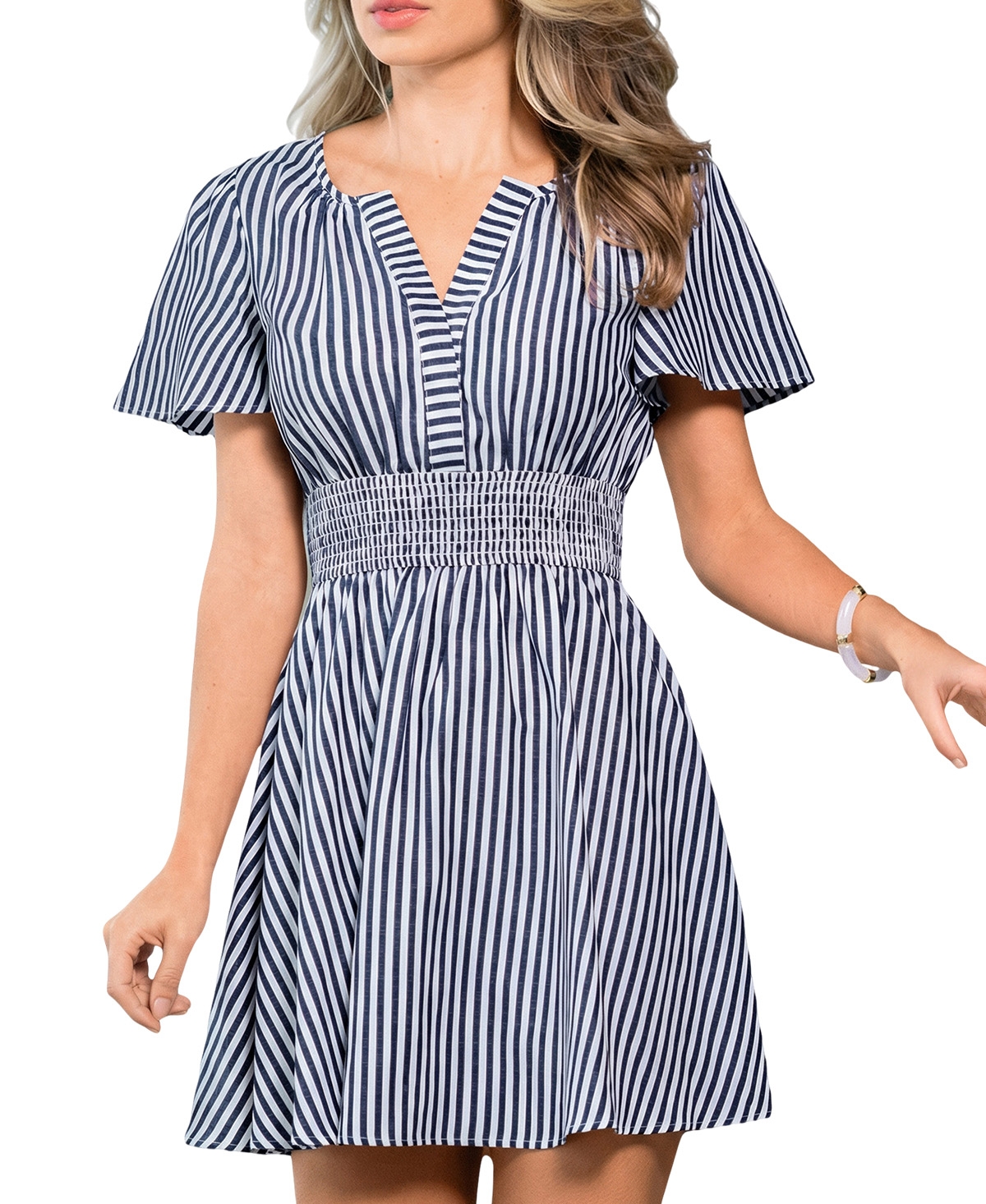 Click here for Cupshe Womens Last Summer Striped Mini Beach Dress... prices