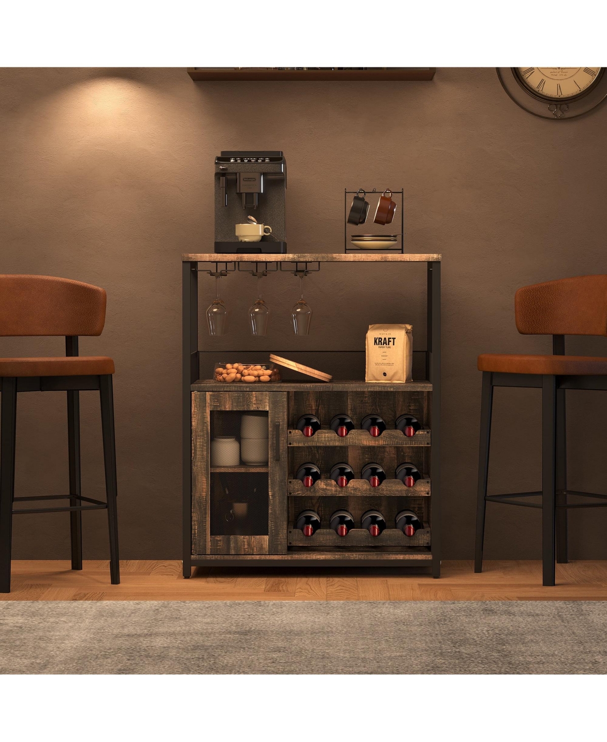 Click here for gaomon Wine Bar Rack Cabinet  Adjustable Shelves C... prices