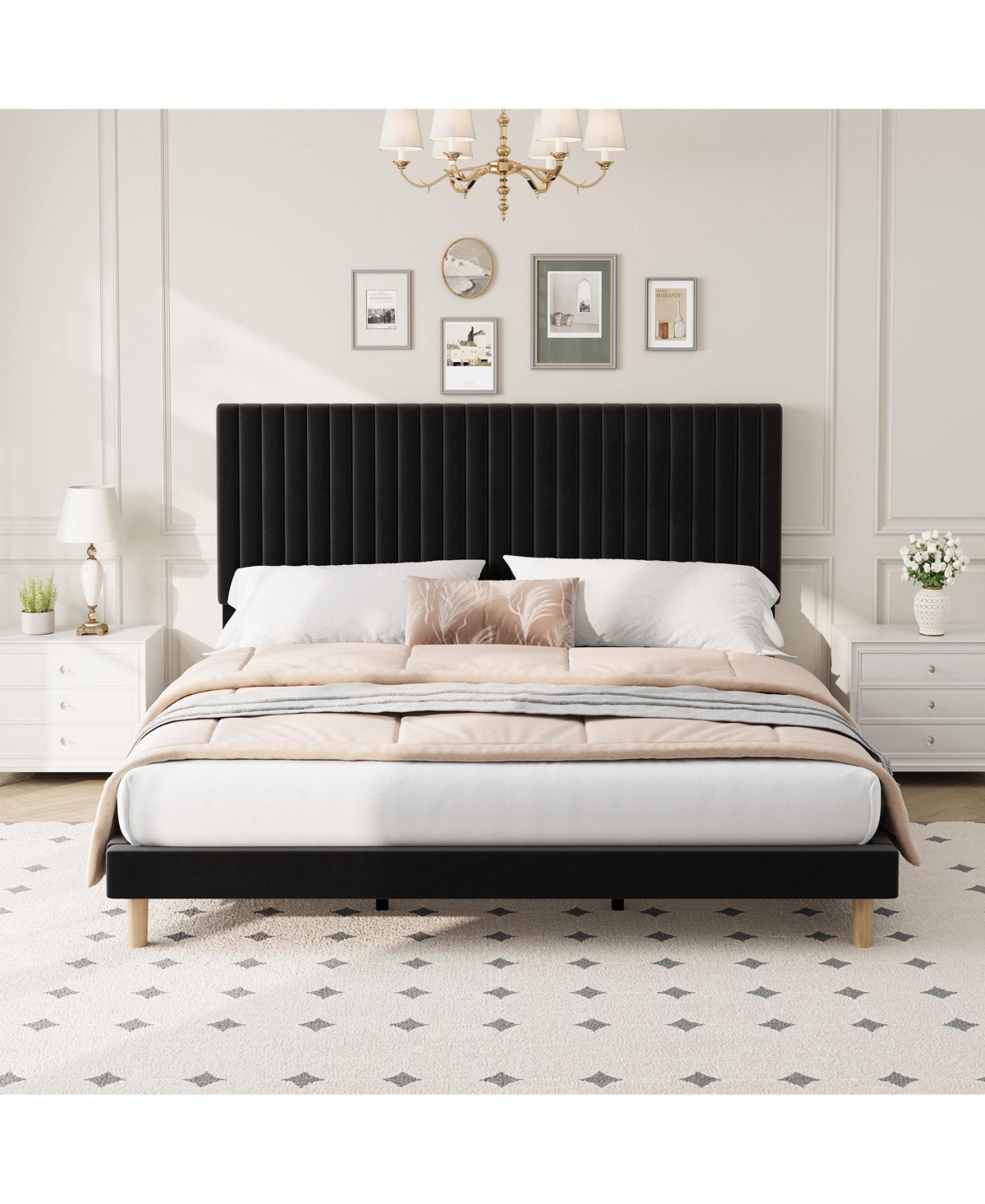 Click here for gaomon Upholstered Platform Velvet Bed Frame with... prices