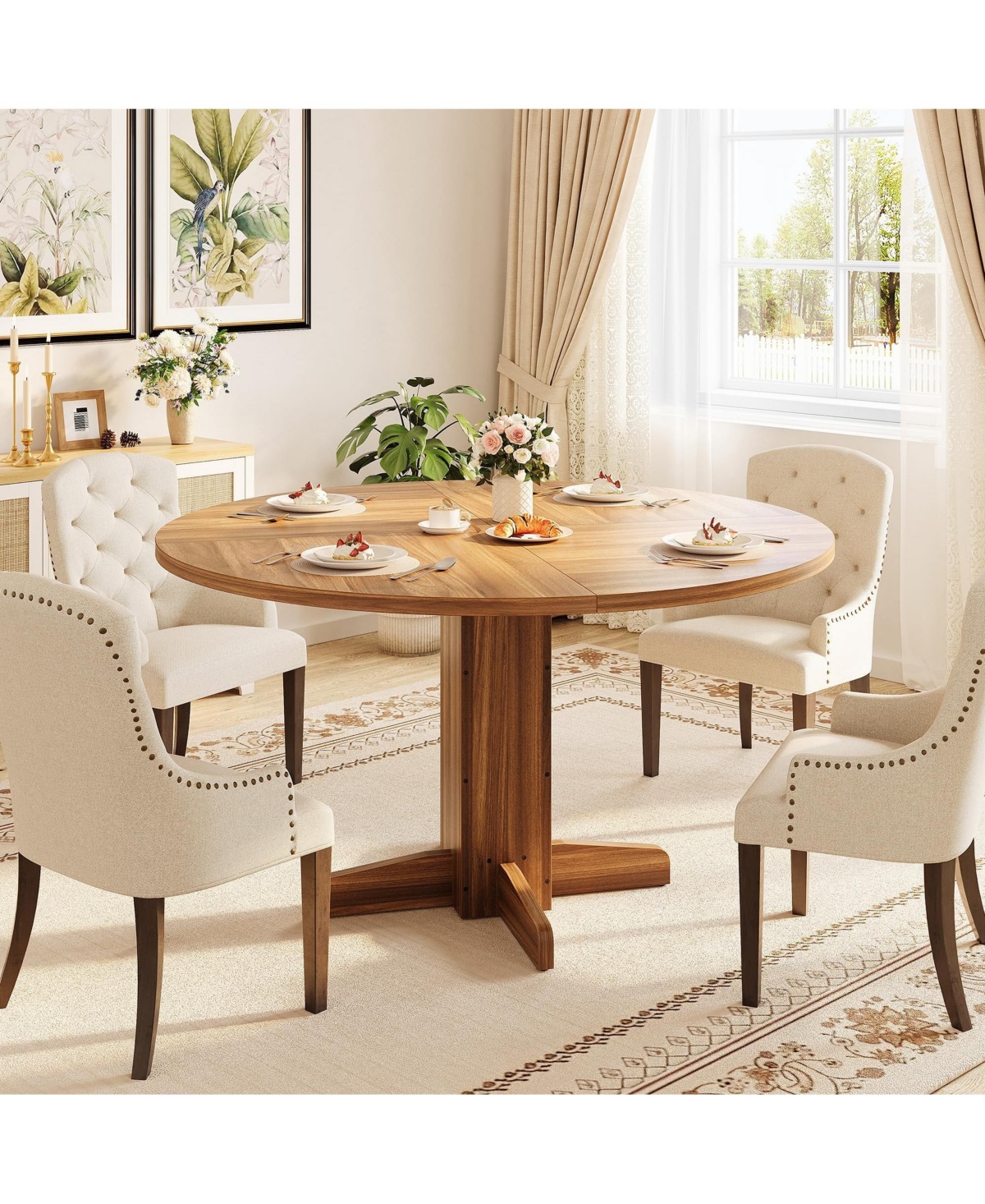 Click here for gaomon Round Dining Table for 4-6 People  47 Inche... prices