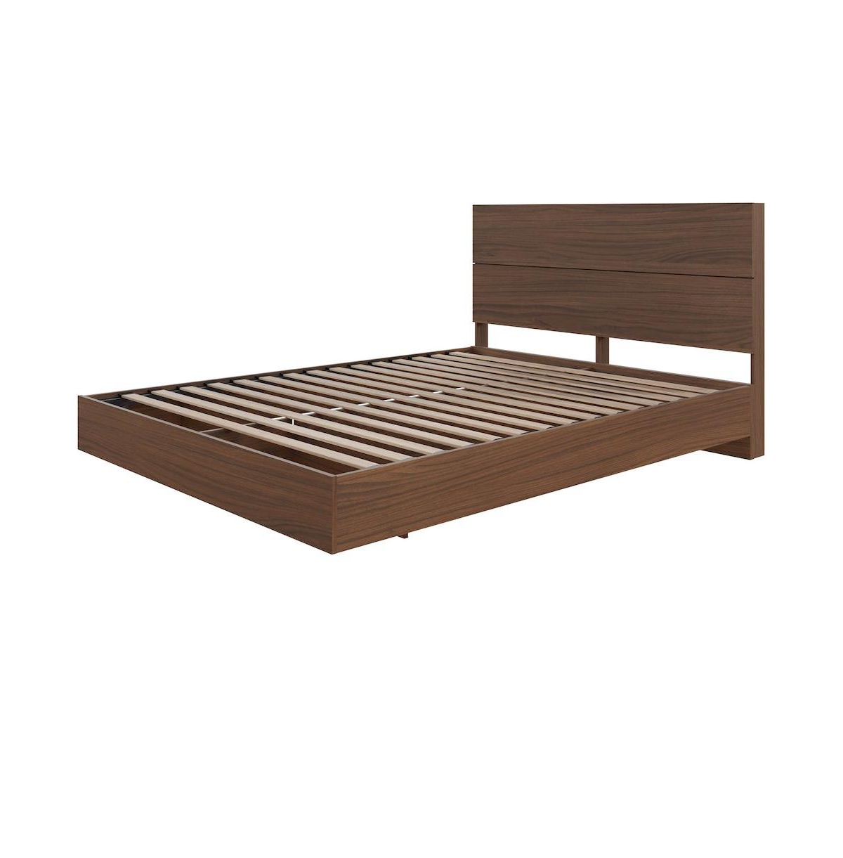 Click here for Nexera Bed Frame And Headboard  Queen. - Walnut prices