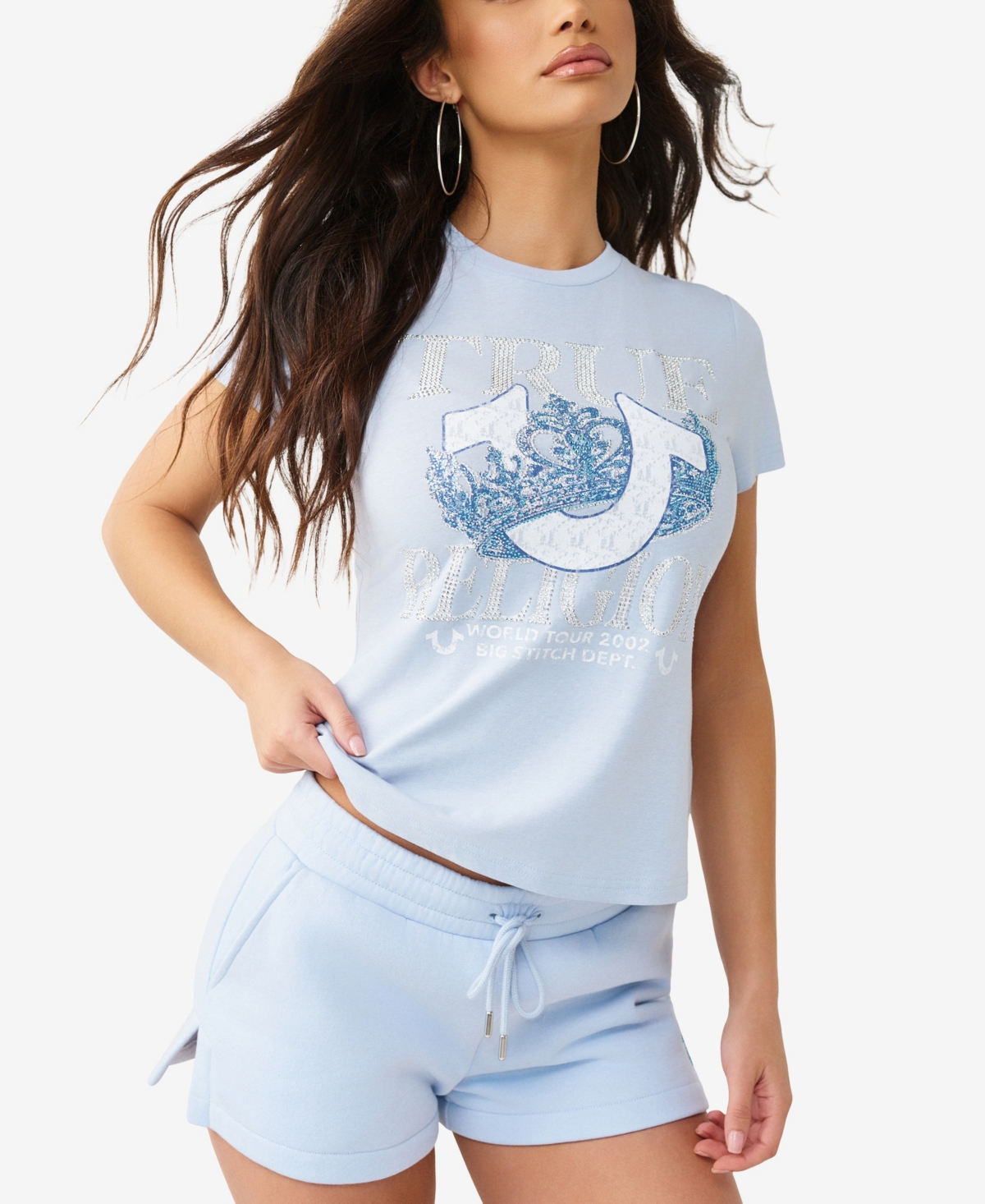 Click here for True Religion Womens Crystal Classic Crew Neck T-S... prices