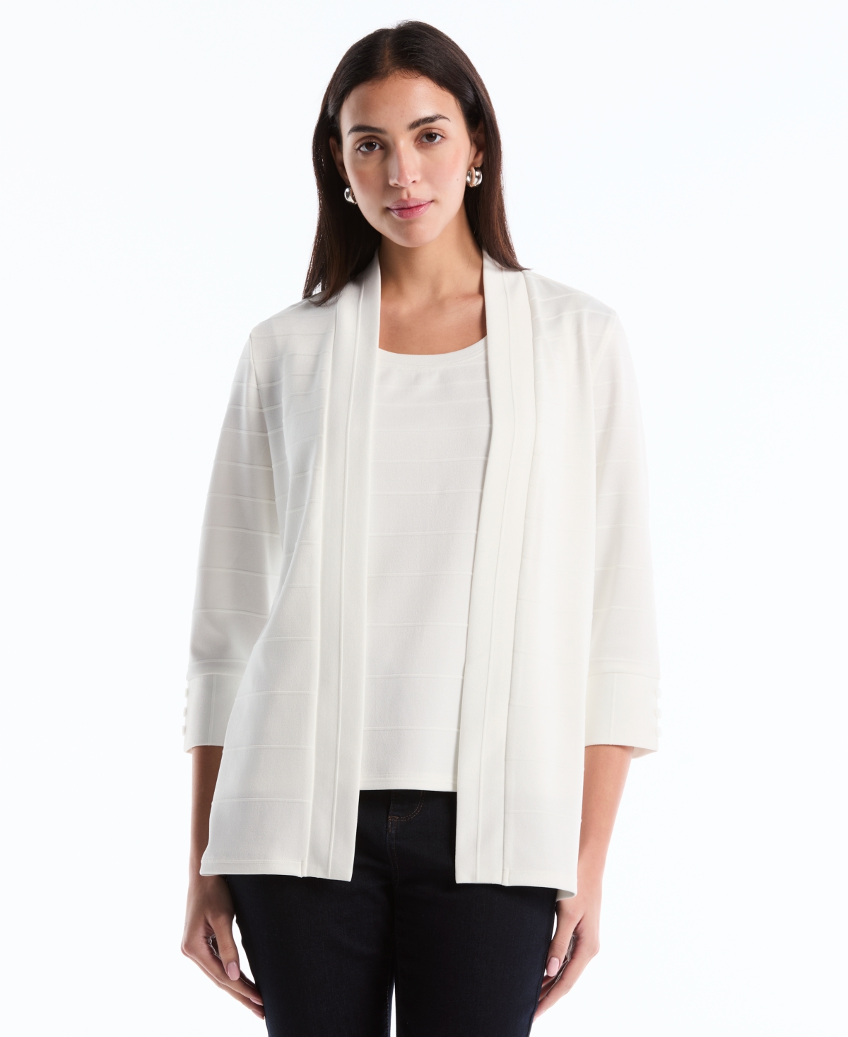 Click here for Rafaella Petite Ottoman Knit Cardigan Sweater - St... prices