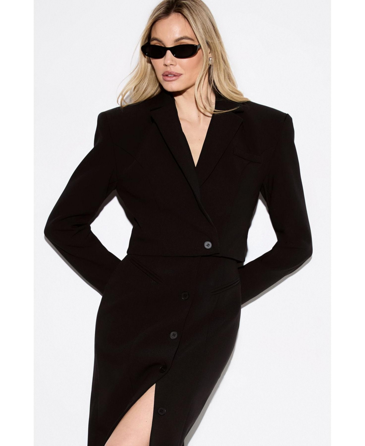 Click here for MissPap Womens Premium Pleat Back Blazer - Black prices