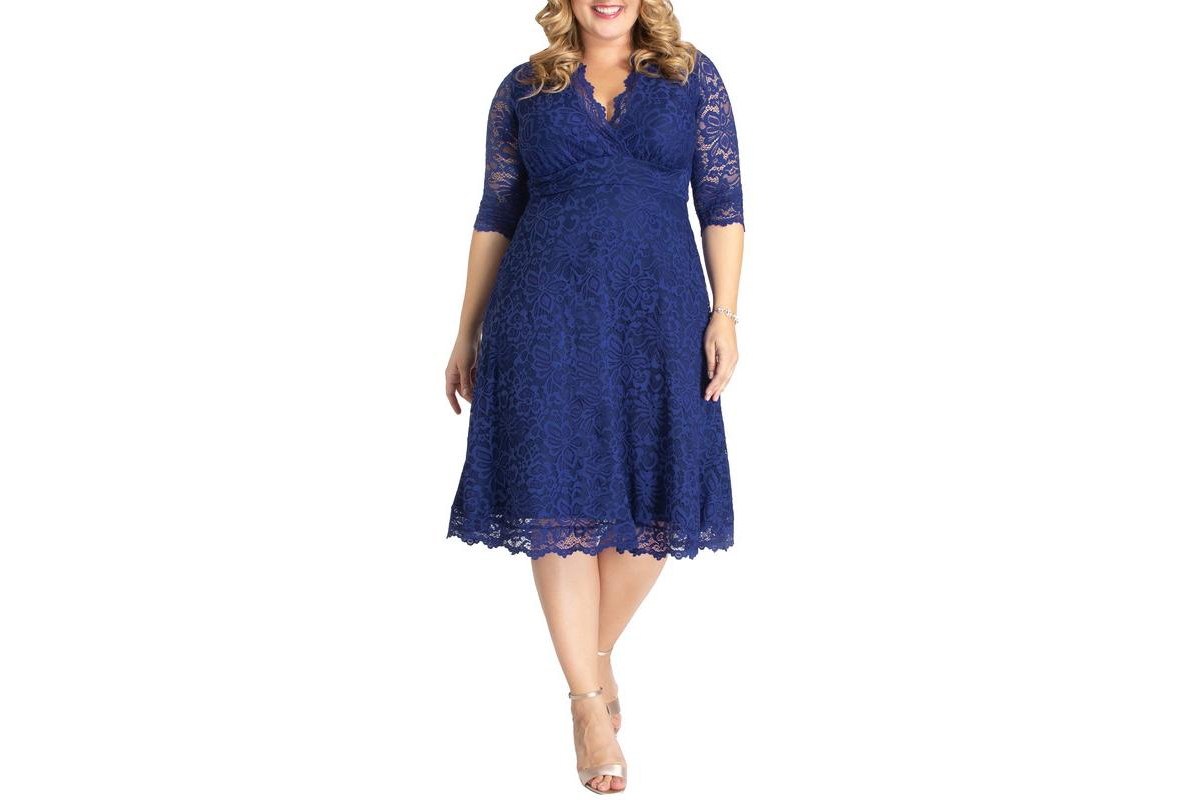 Click here for Womens Plus Size Mademoiselle Lace Cocktail Dress... prices