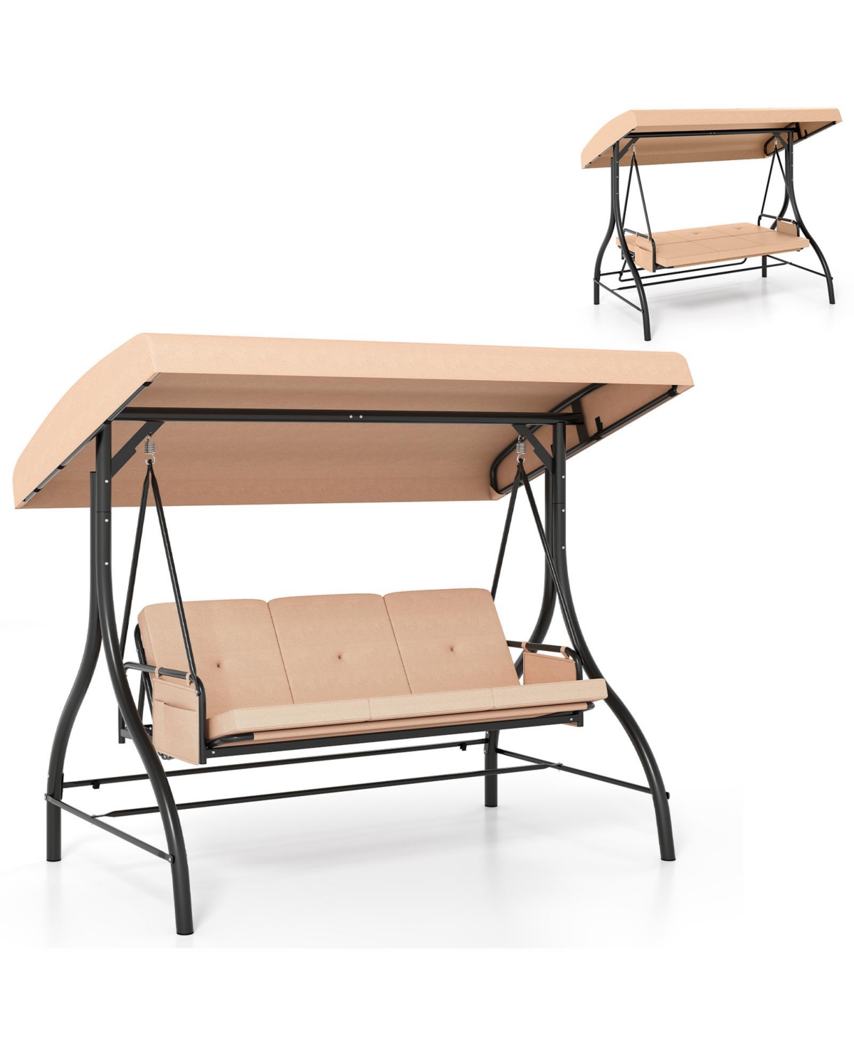 Click here for Mecale 3-Piece Patio Swing with Canopy  Removable... prices