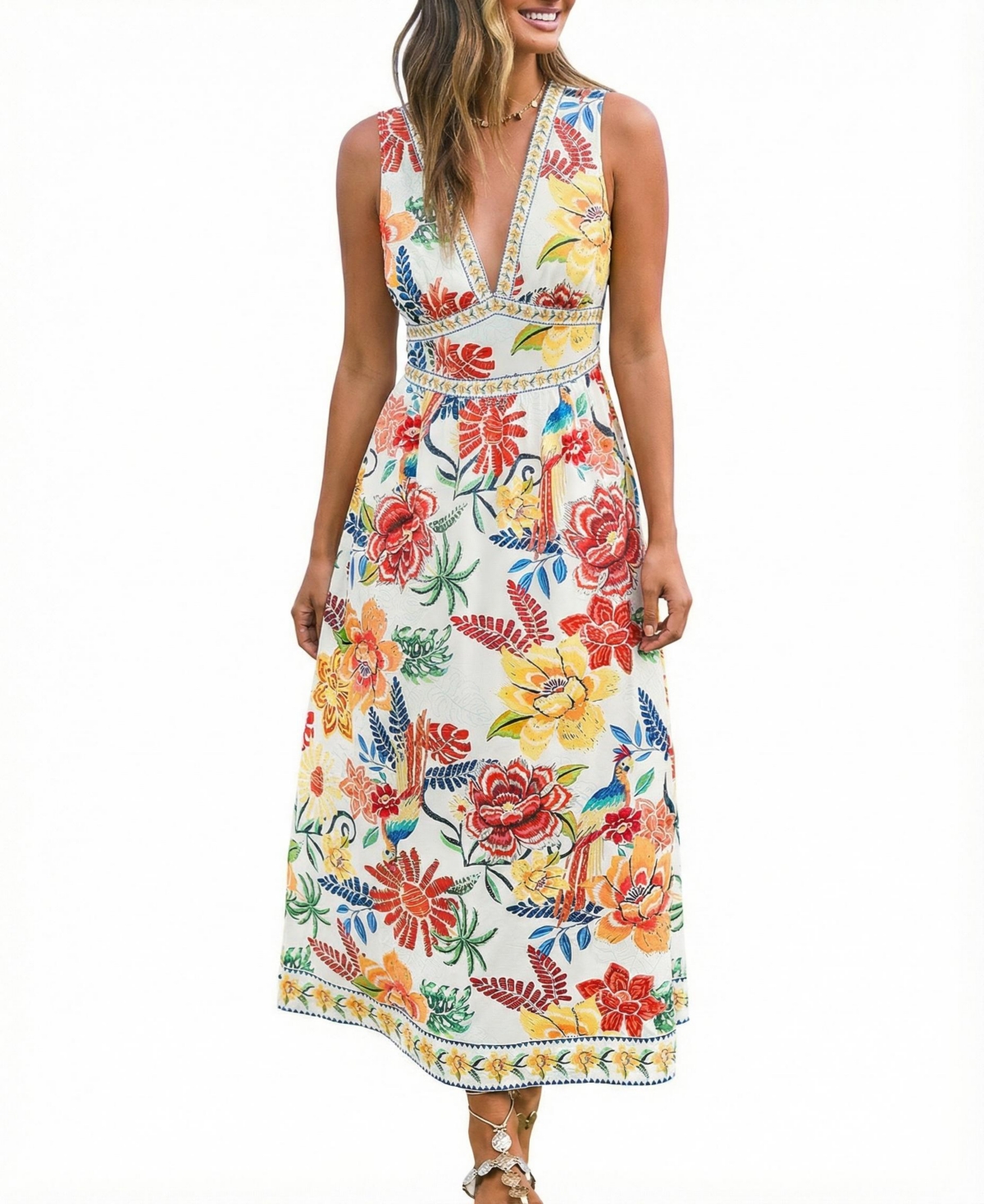 Click here for Cupshe Womens Sabrina Tropical Maxi Beach Dress -... prices