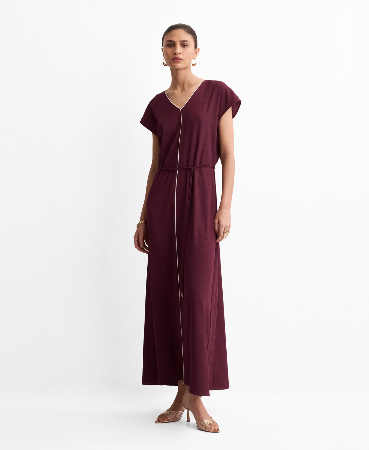 Click here for Mango Womens Belt Detail Dress - Cherry prices