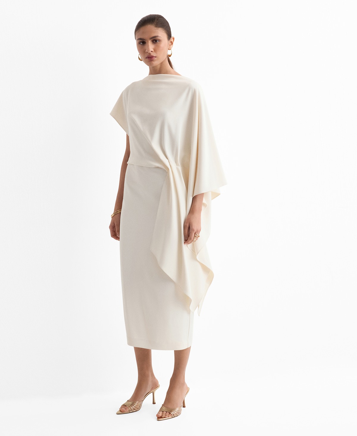 Click here for Mango Womens Asymmetrical Neckline A-Line Dress -... prices