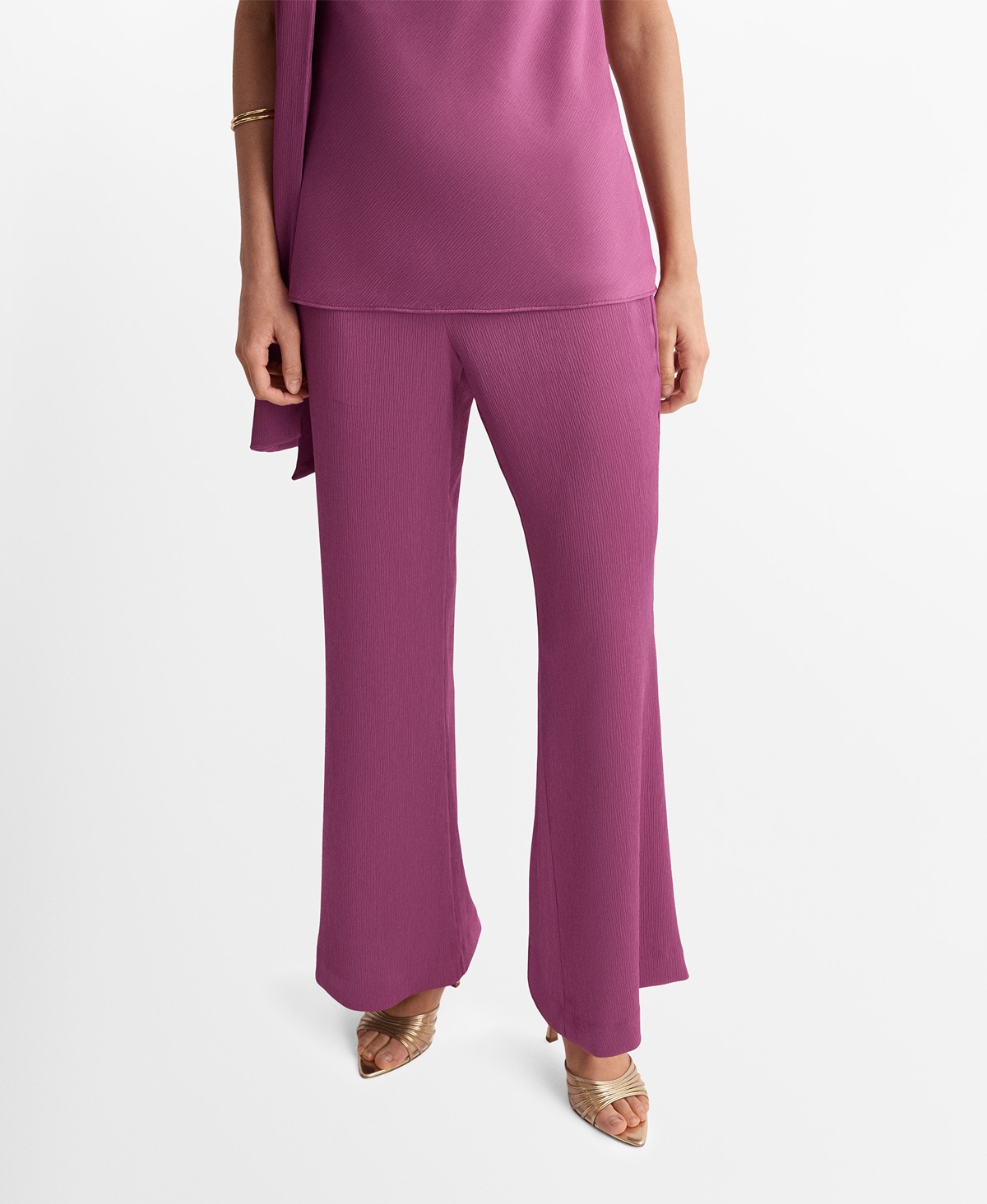 Click here for Mango Womens Satin Straight-Fit Pants - Light  Pas... prices