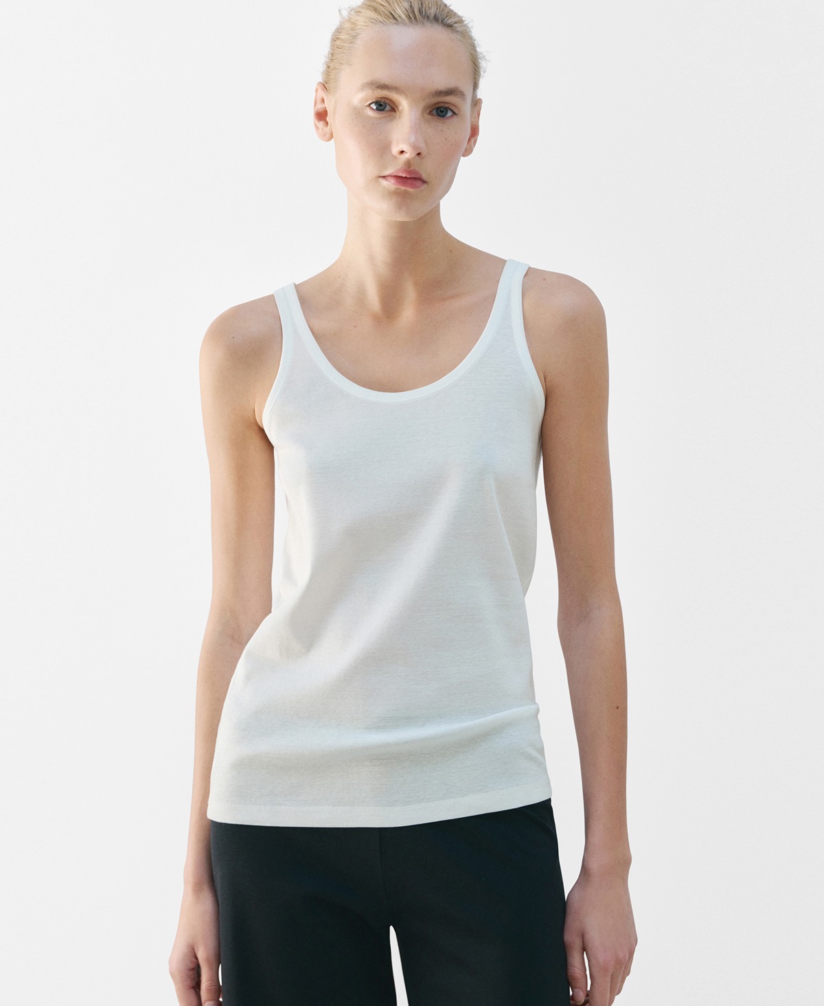Click here for Mango Womens Cotton Round-Neck Top - White prices