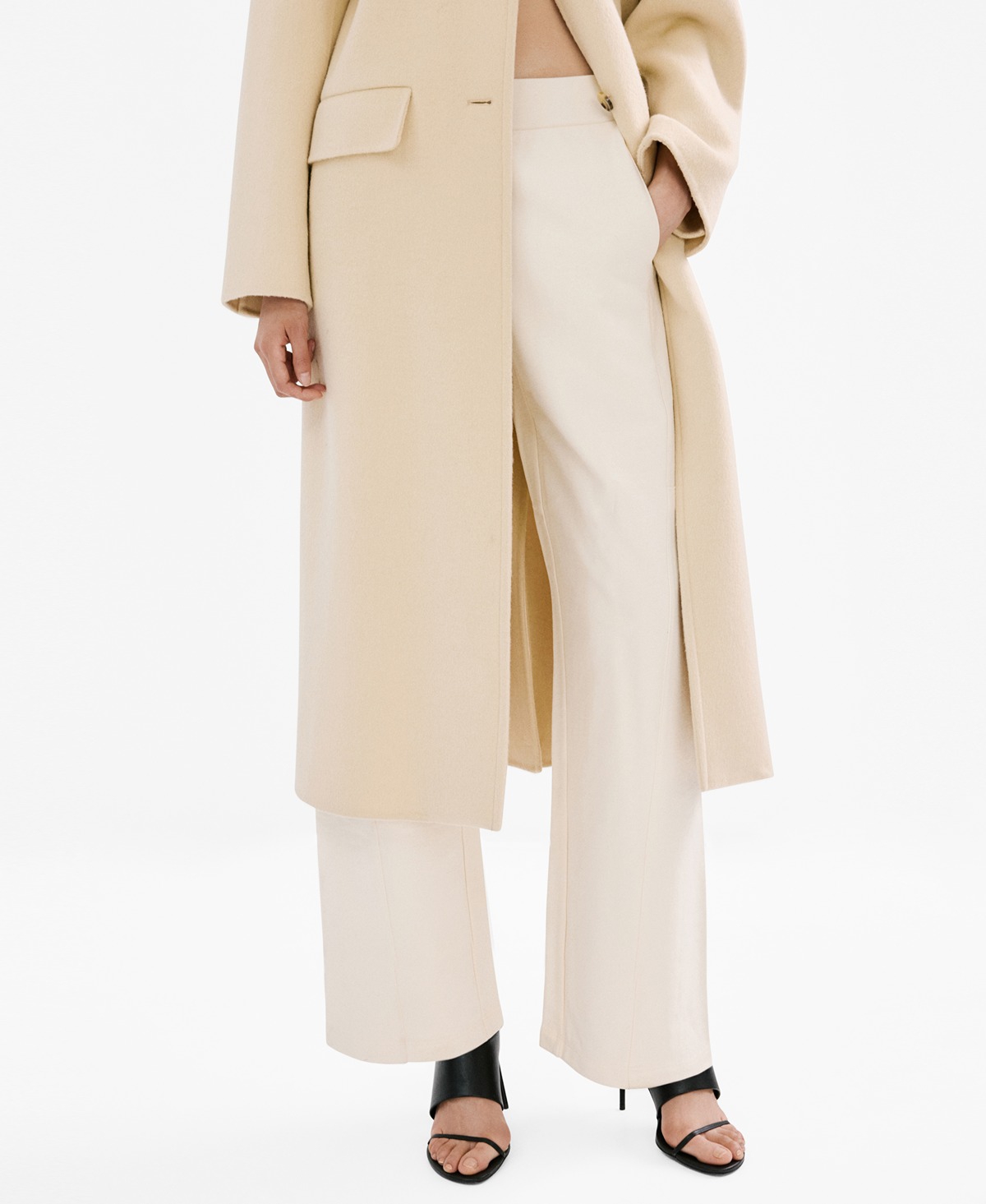 Click here for Mango Womens Elastic Waist Cotton Pants - Pastel Y... prices