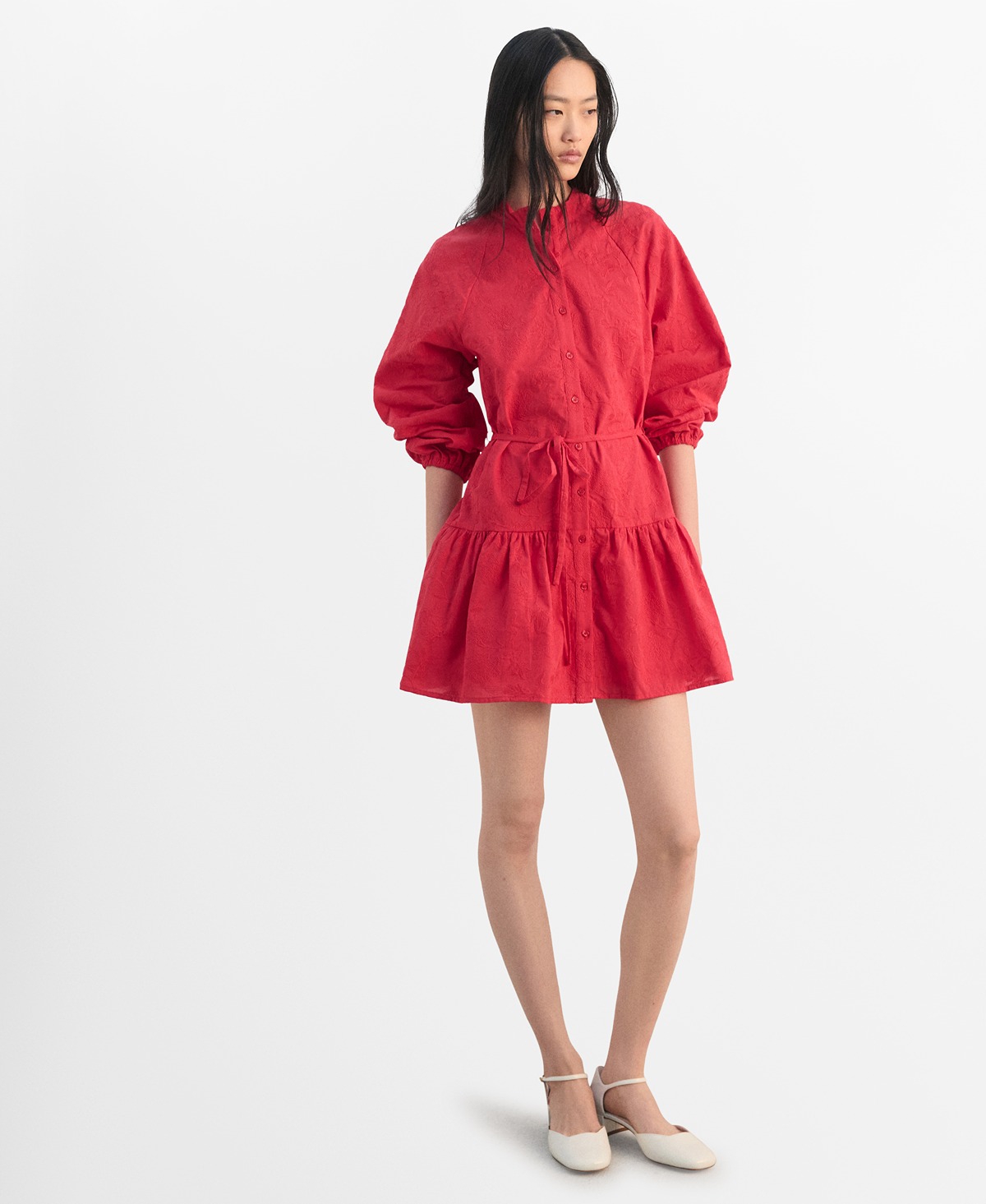Click here for Mango Womens Embroidered Shirt Dress - Strawberry prices