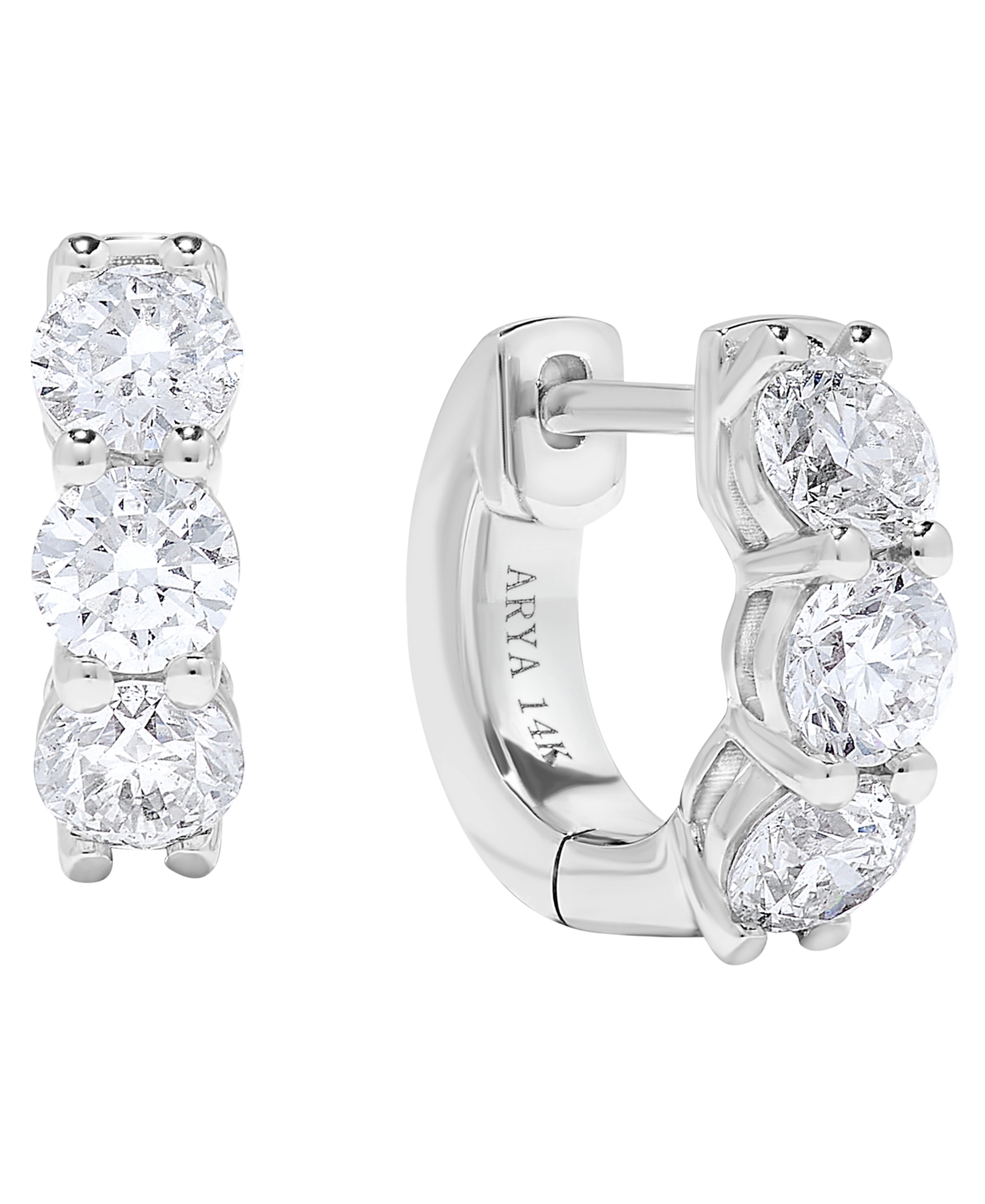 Click here for Macys Diamond Huggie Earrings (2 ct. t.w.) in 14k... prices