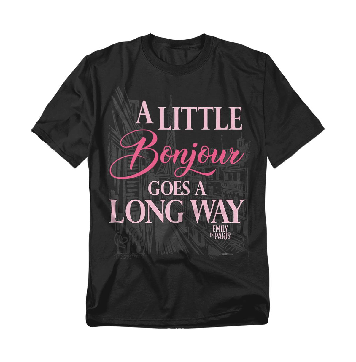 Click here for Emily in Paris Mens A Little Bonjour T-Shirt - Bla... prices