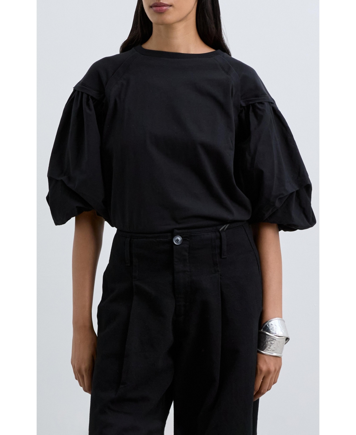 Click here for Scalpers Womens Poplinpuff Tee - Black prices