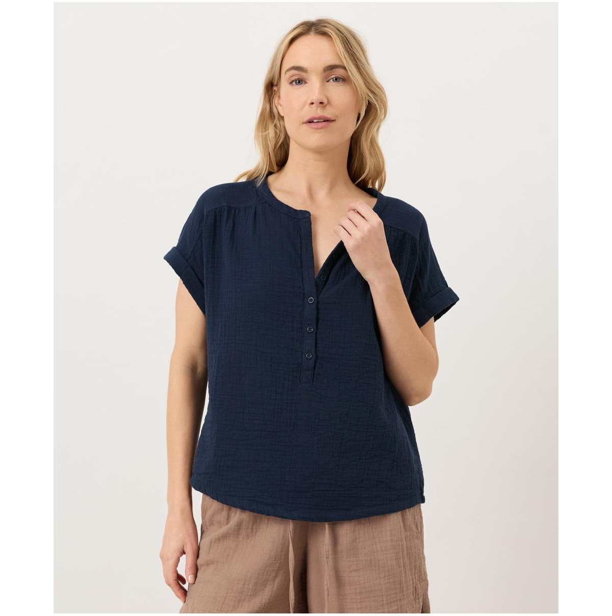 Click here for Pact womens Cotton Coastal Double Gauze Popover -... prices