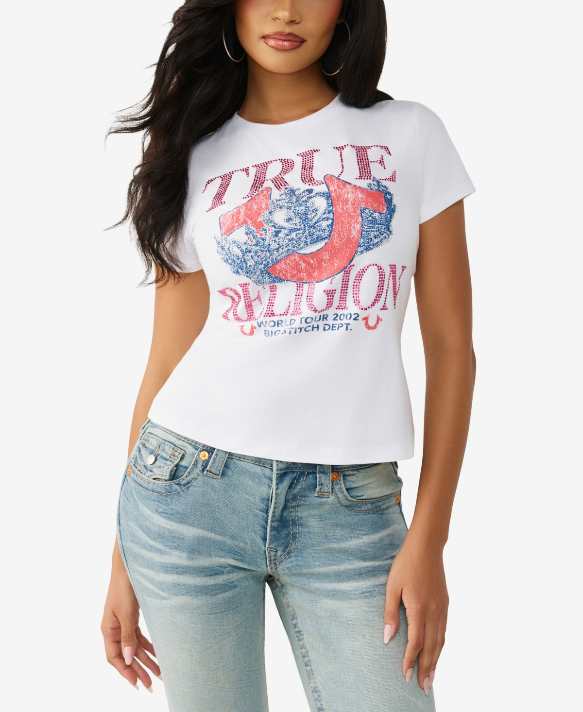 Click here for True Religion Womens Crystal Classic Crew Neck T-S... prices